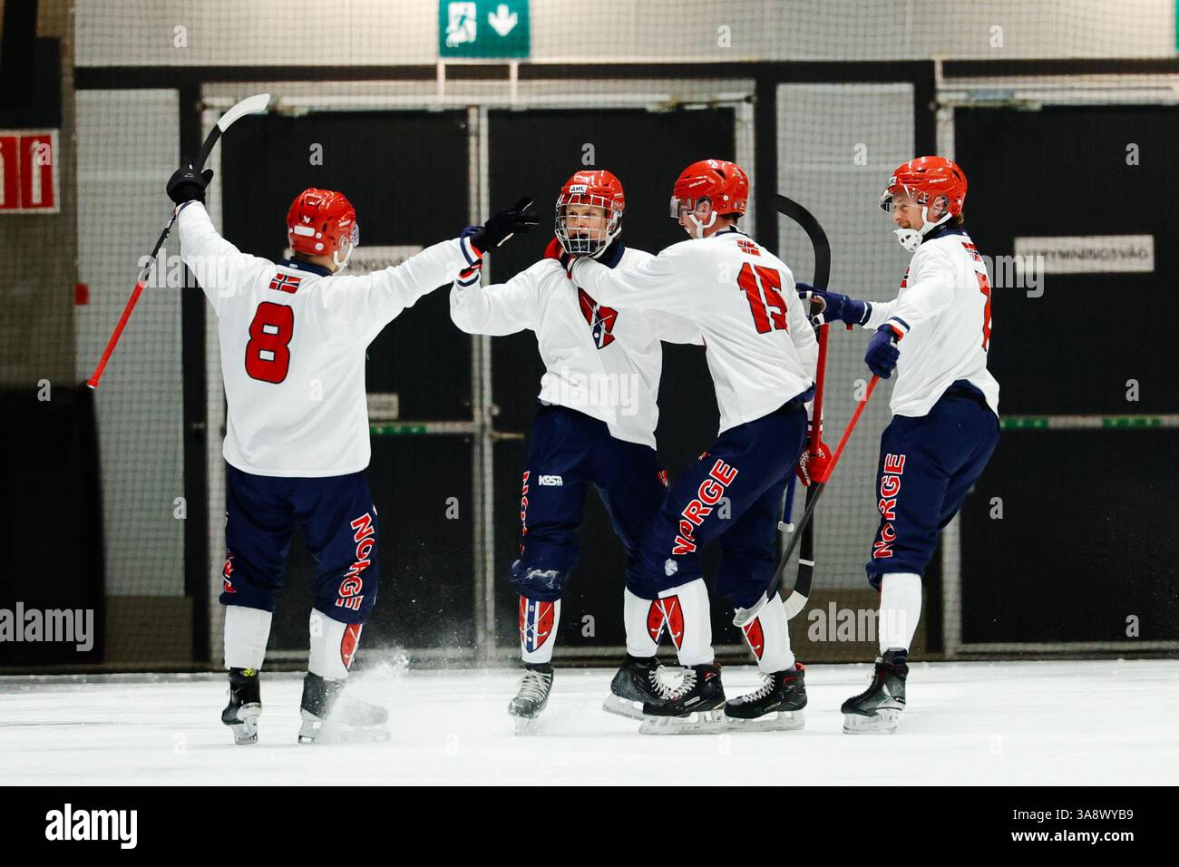 Norway's Fredrik Nordby scores 1-2 during Saturday's semi-final in the ...
