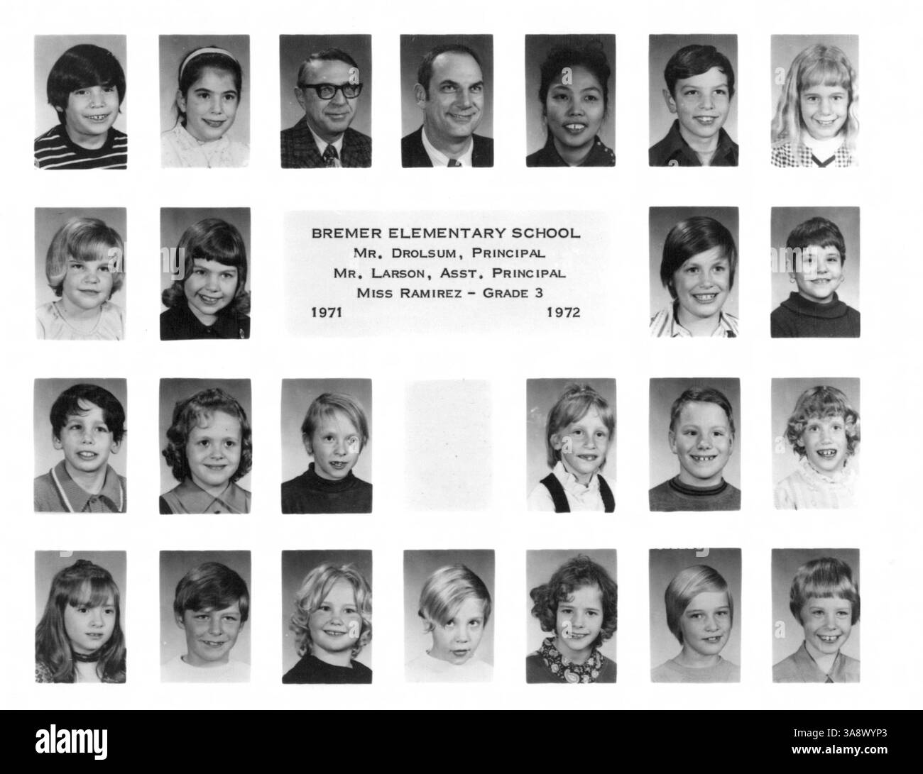 Class photos from the 1971-1972 school year at Bremer Elementary School ...