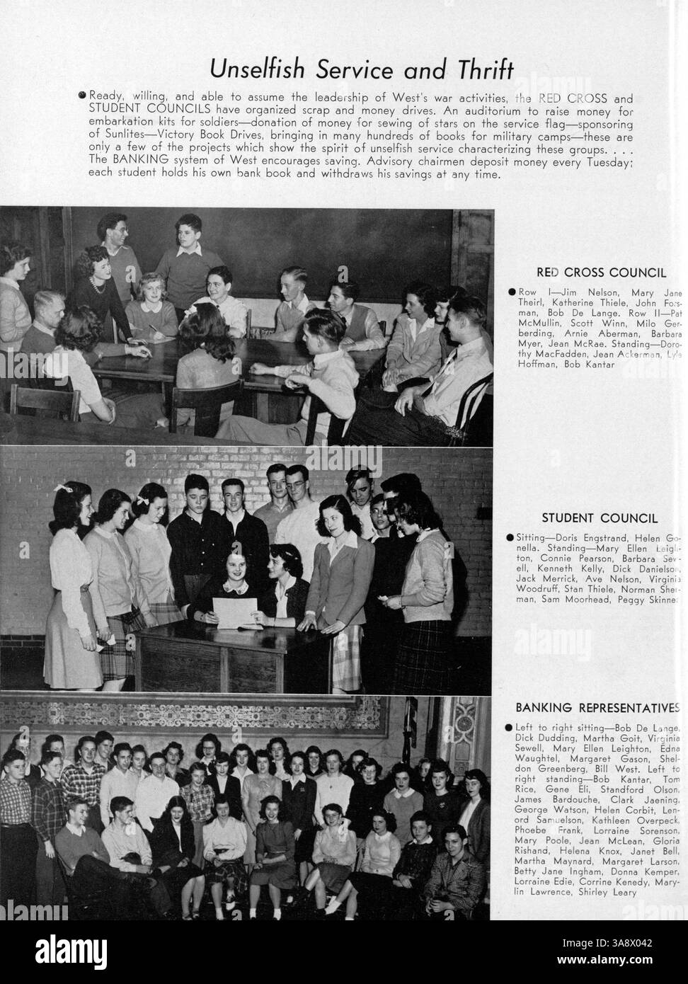 The 1943 west high yearbook captures student activities hi-res stock ...