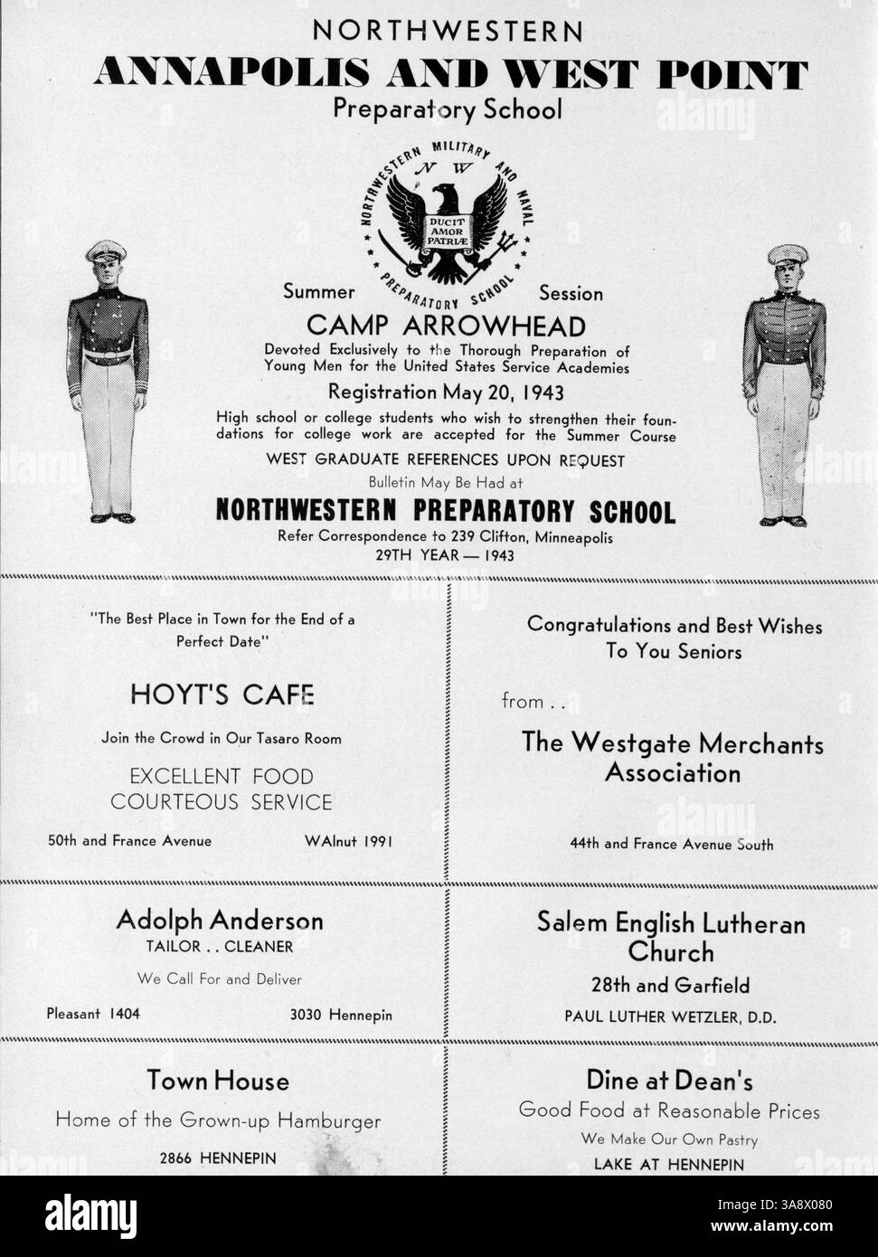 This 1943 yearbook from west high school captures students hi-res stock ...