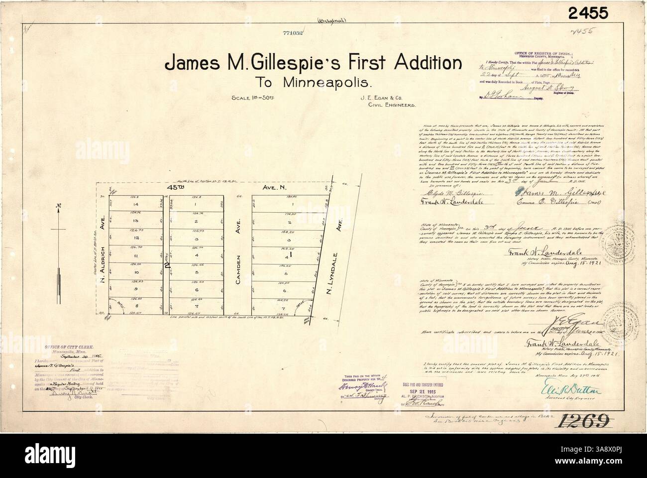 This image shows the land development of James M. Gillespie's First ...