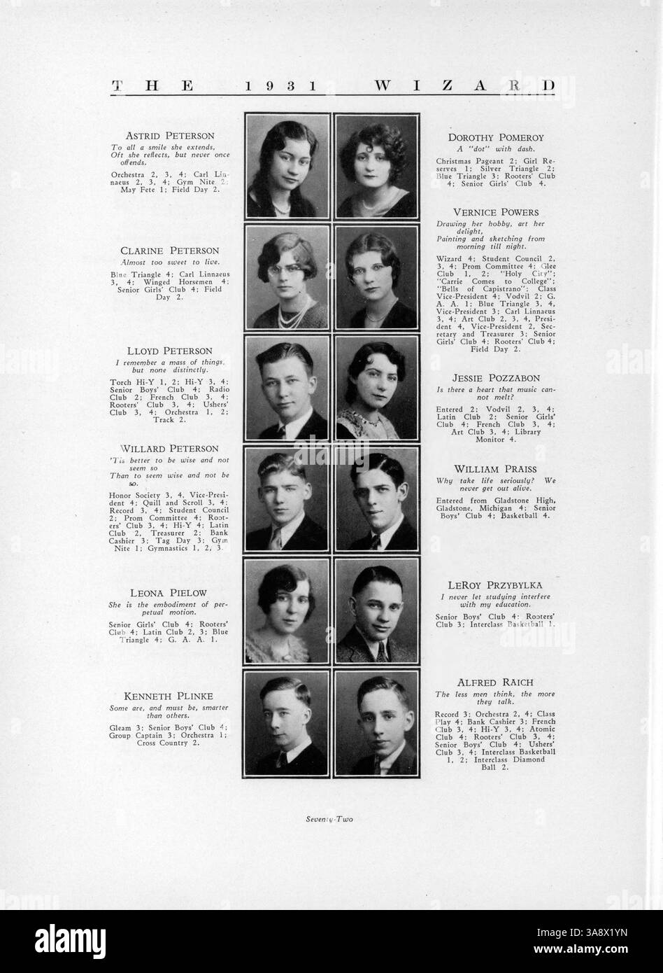 The 1931 Wizard Yearbook from Edison High School captures the key ...