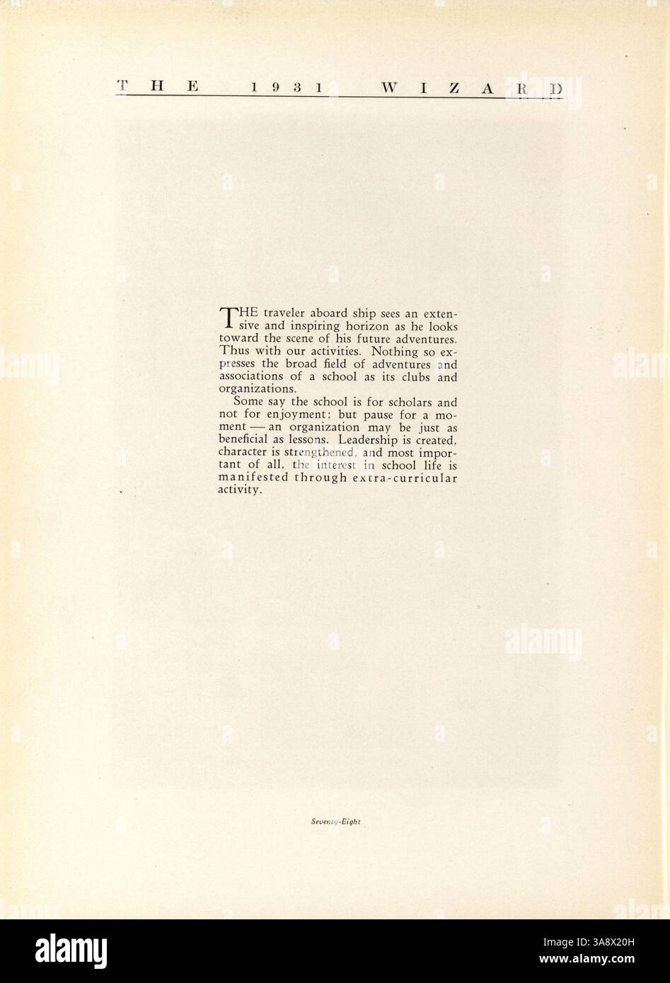 The 1931 wizard yearbook captures the activities hi-res stock ...