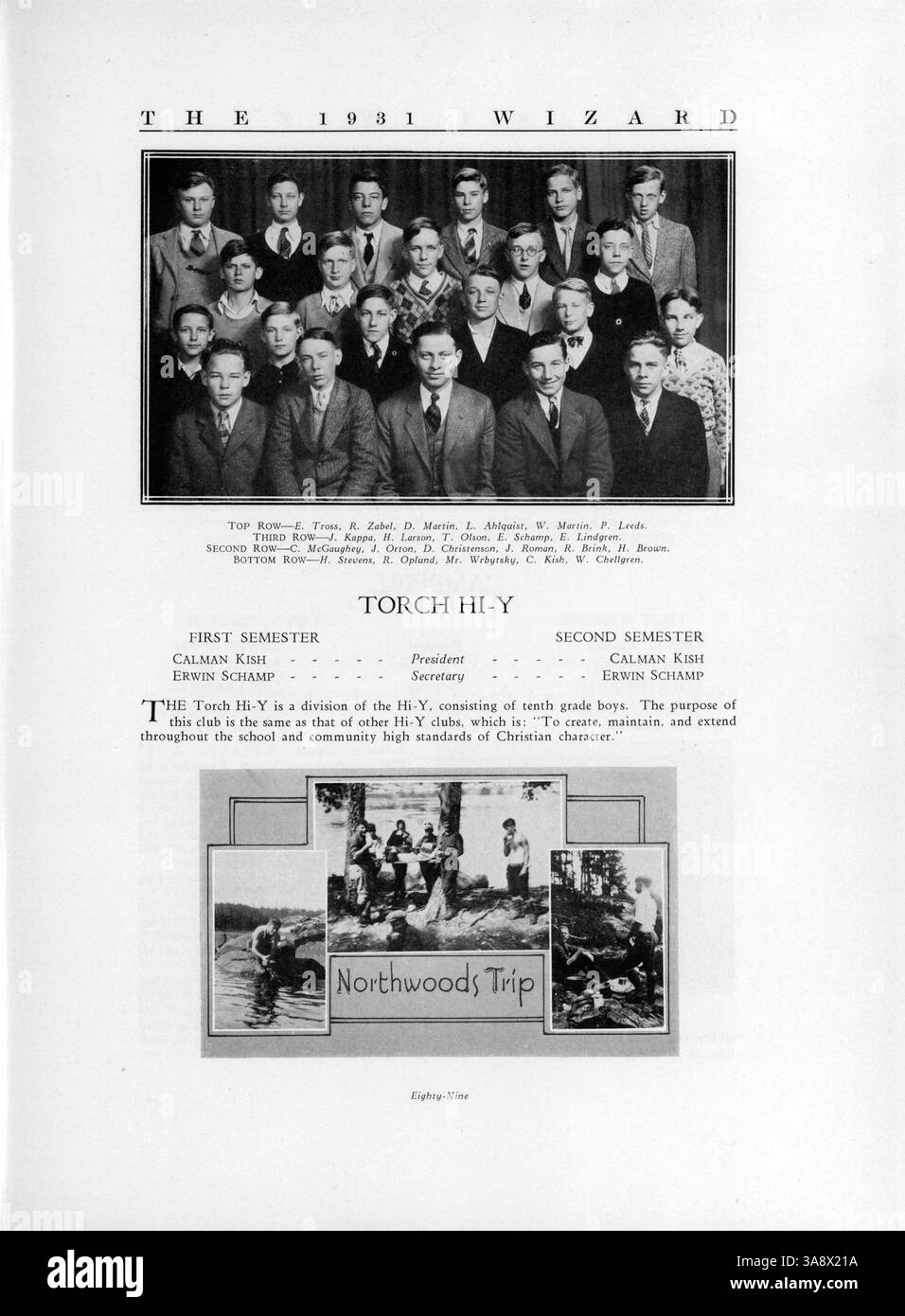 The 1931 wizard yearbook captures the activities hi-res stock ...