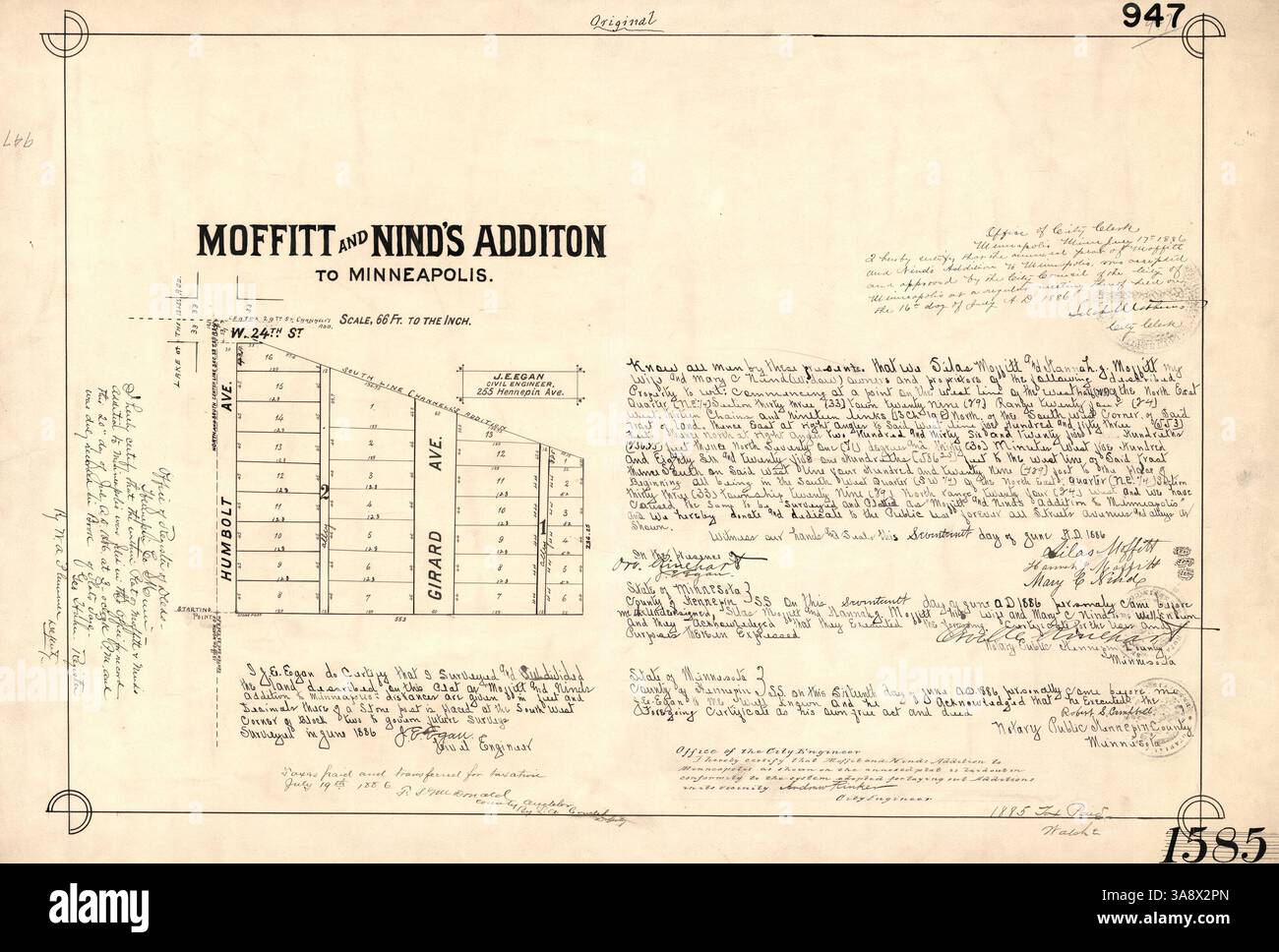 Moffitt and Nind's Addition refers to a historical subdivision in ...