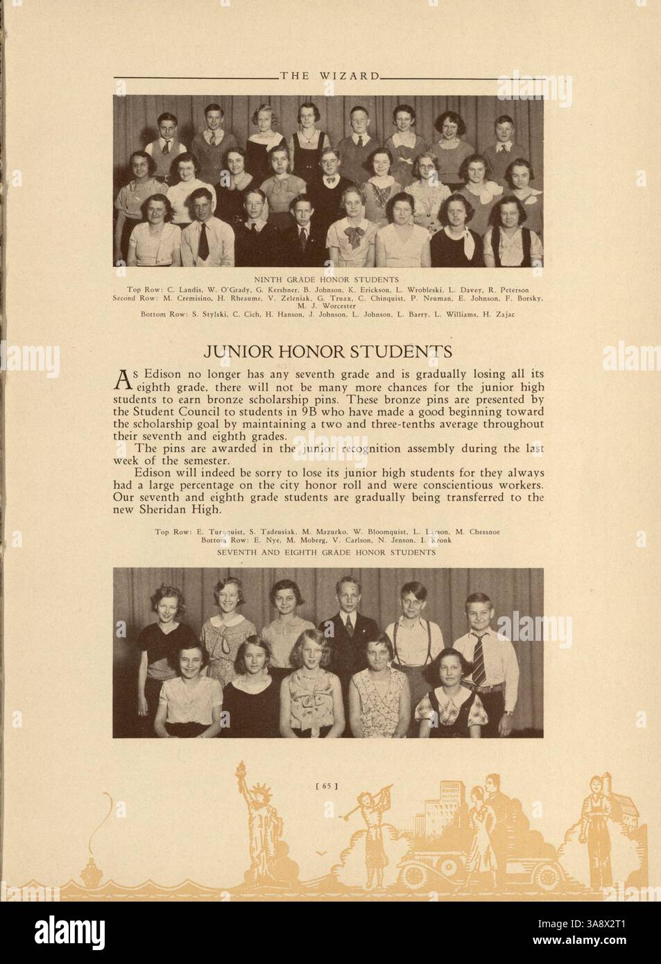 The 1933 Wizard Yearbook from Edison High School documents the academic ...