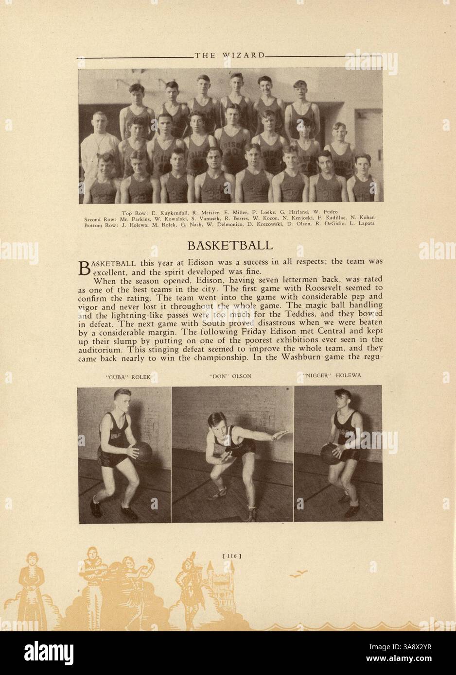 The 1933 Edison Yearbook, 'Wizard', highlights the key elements of the ...