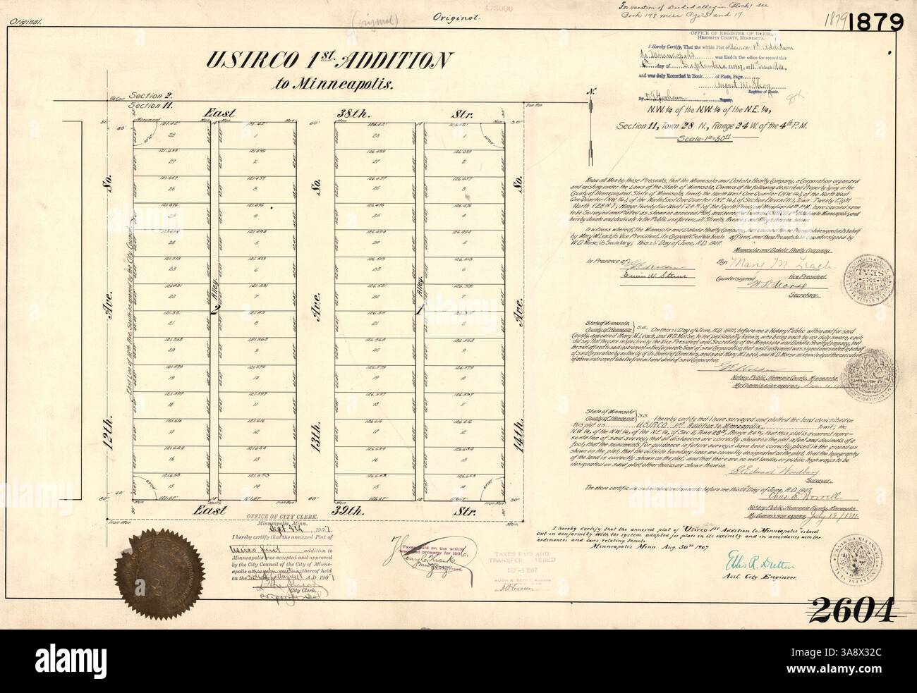 USIRCO 1st Addition refers to a historical subdivision in Minneapolis ...
