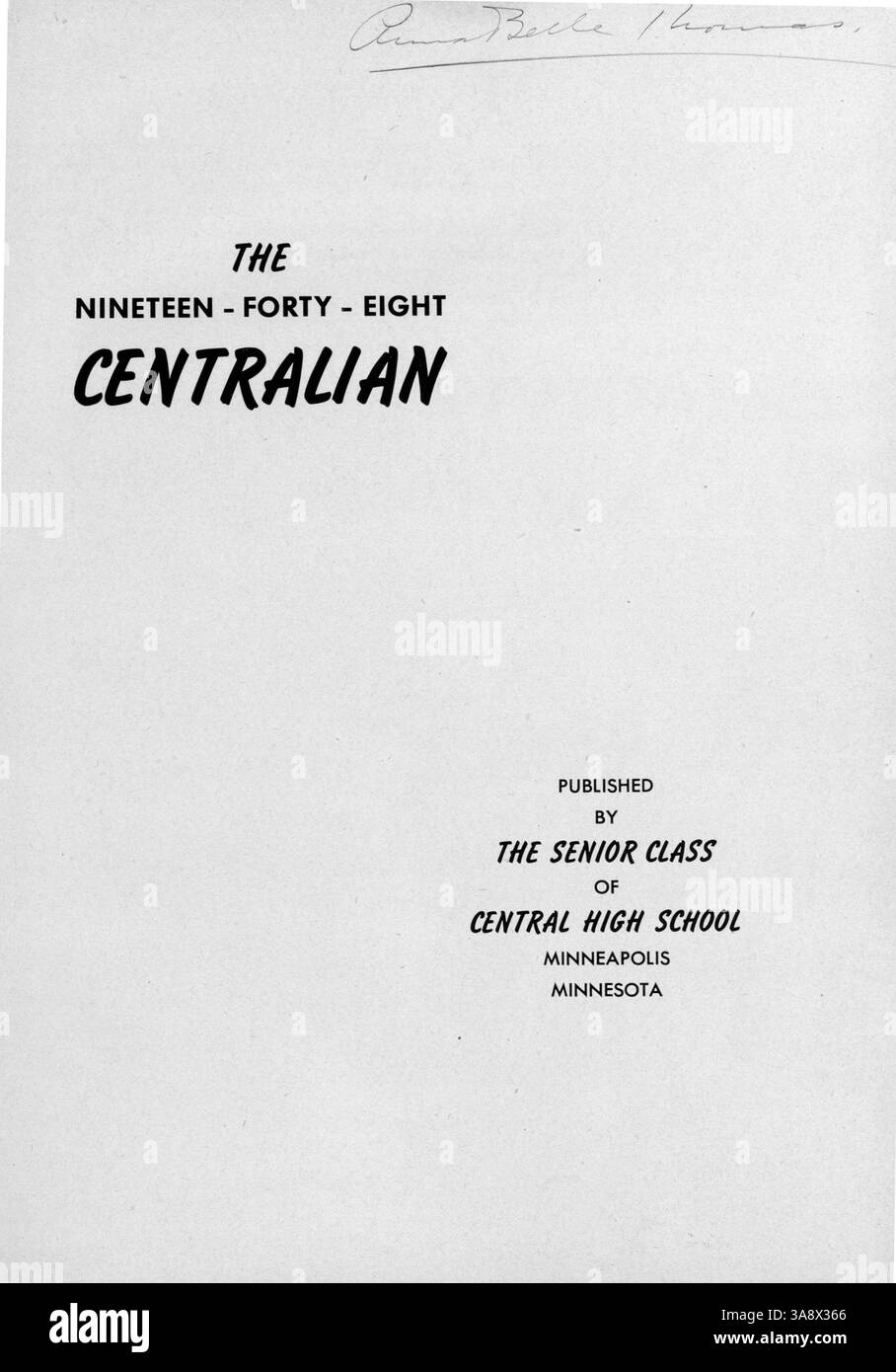 The Centralian Yearbook of 1948 features the students, teachers, sports ...