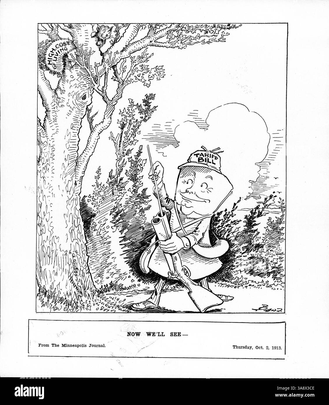 This political cartoon depicts the tariff bill attempting to add hi-res ...