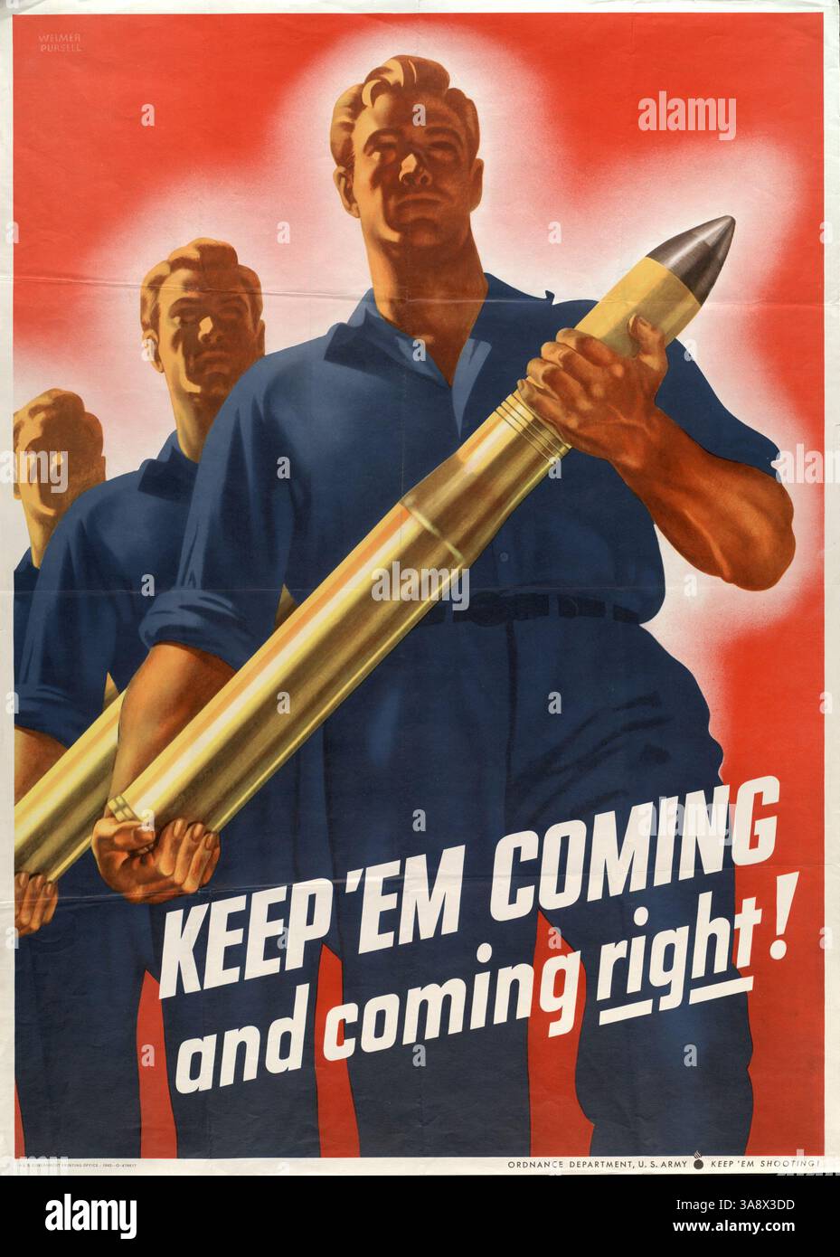 This image depicts factory workers marching in military formation ...