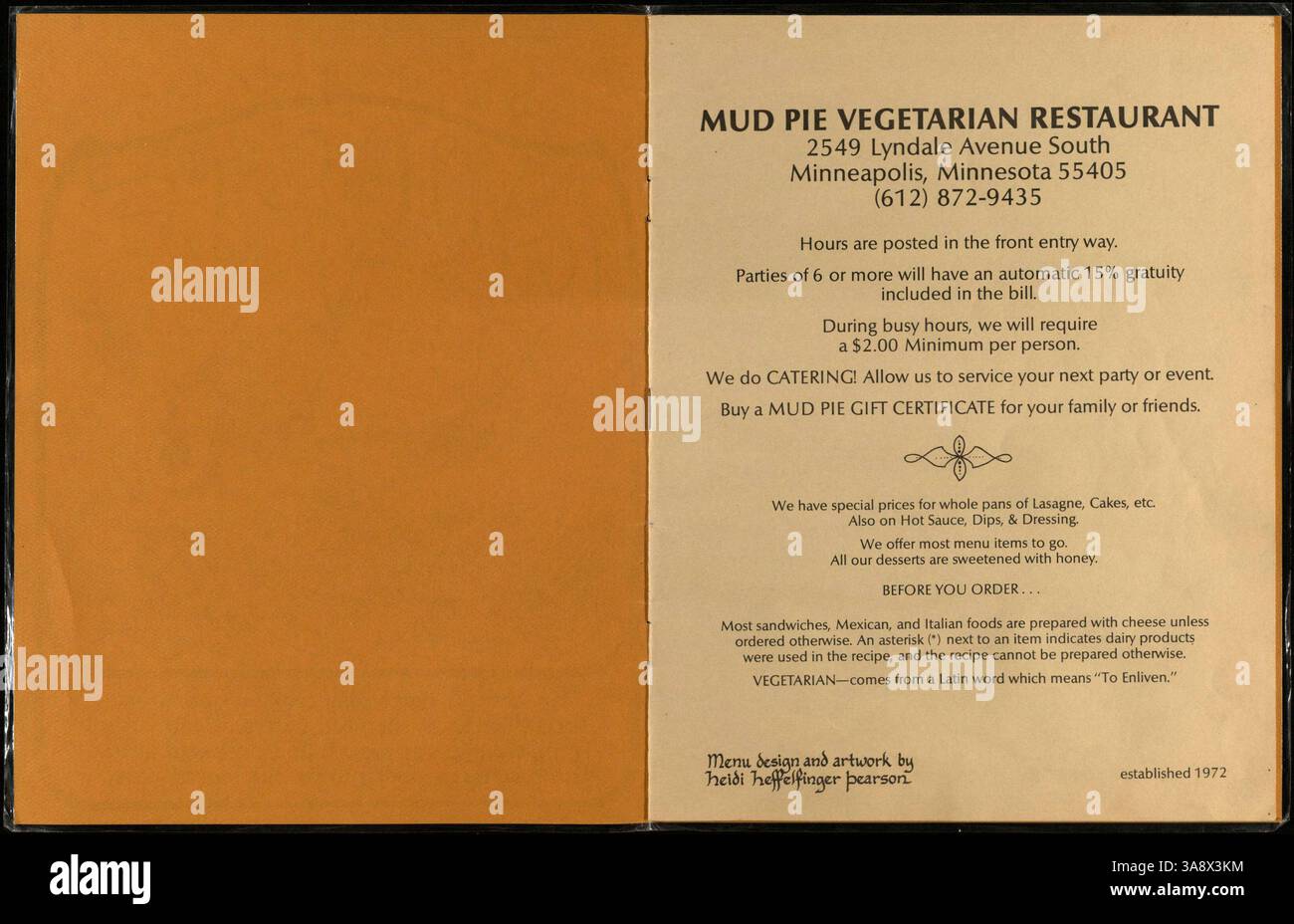 The Mud Pie Vegetarian Restaurant Menu features a 16-page laminated ...