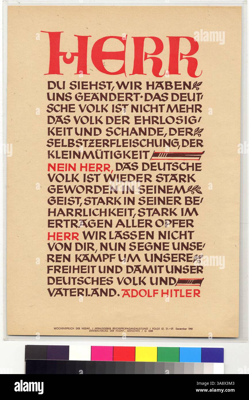 This excerpt is from a prayer by Adolf Hitler, dated December 21-27 ...