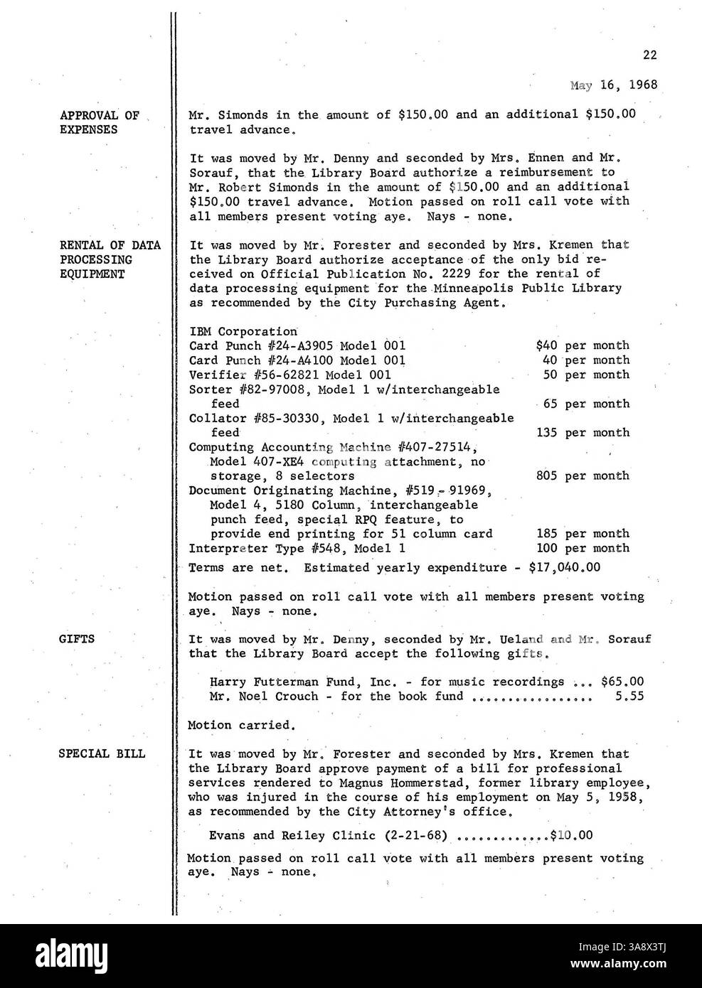 The 1968 meeting minutes of the minneapolis public library board hi-res ...