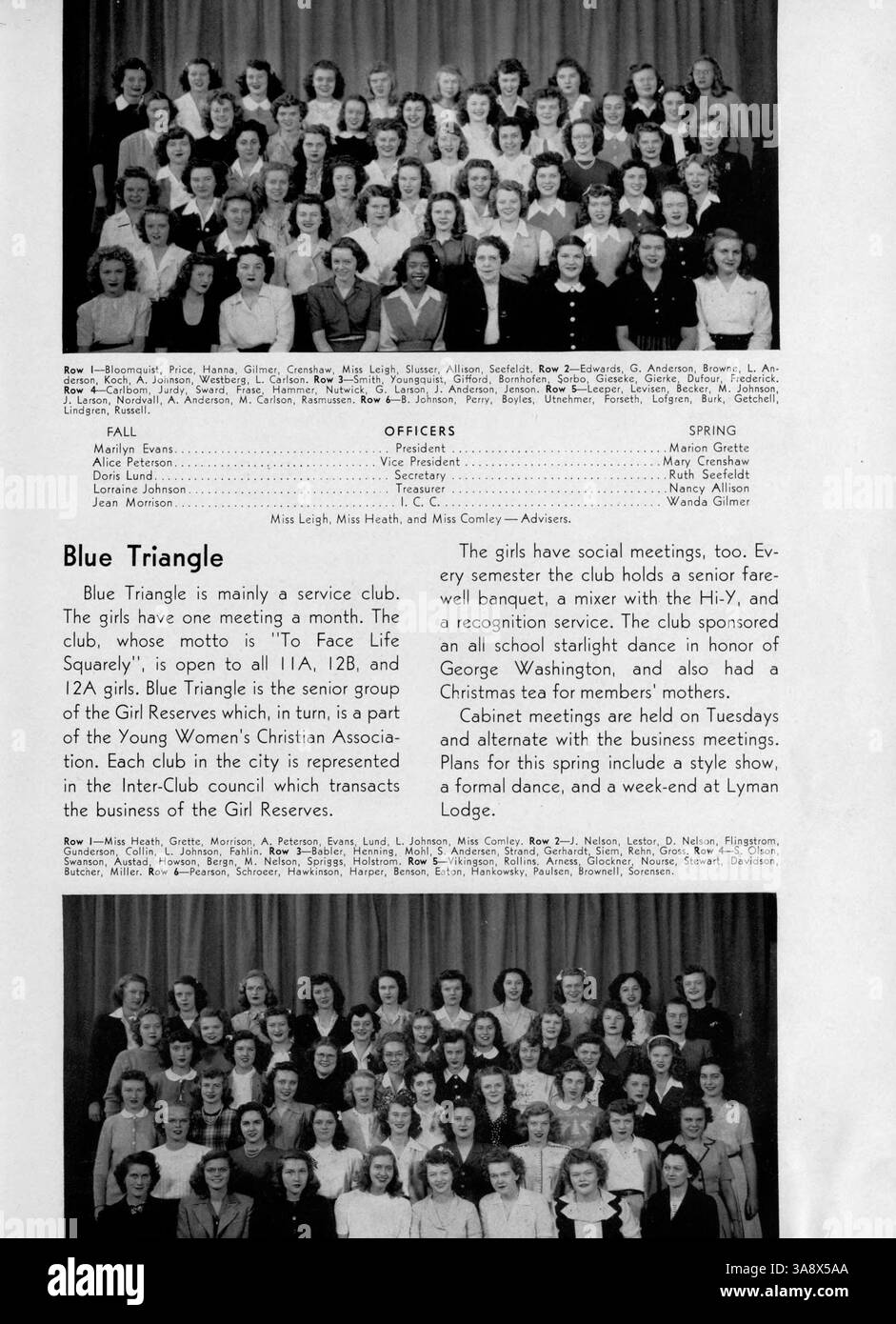 The 1945 Sagamore yearbook from Roosevelt High School documents the ...