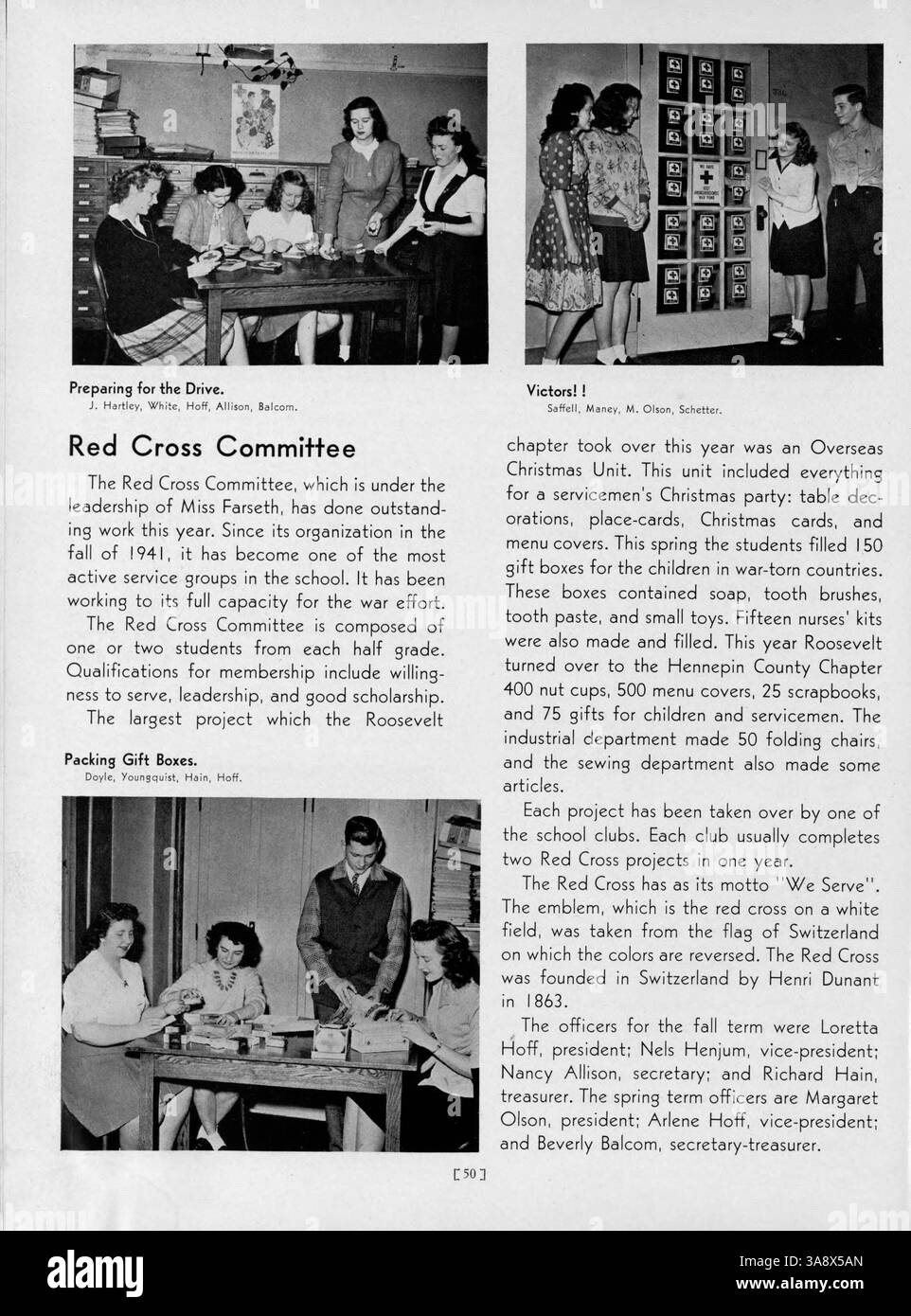 The 1945 Sagamore yearbook from Roosevelt High School highlights the ...