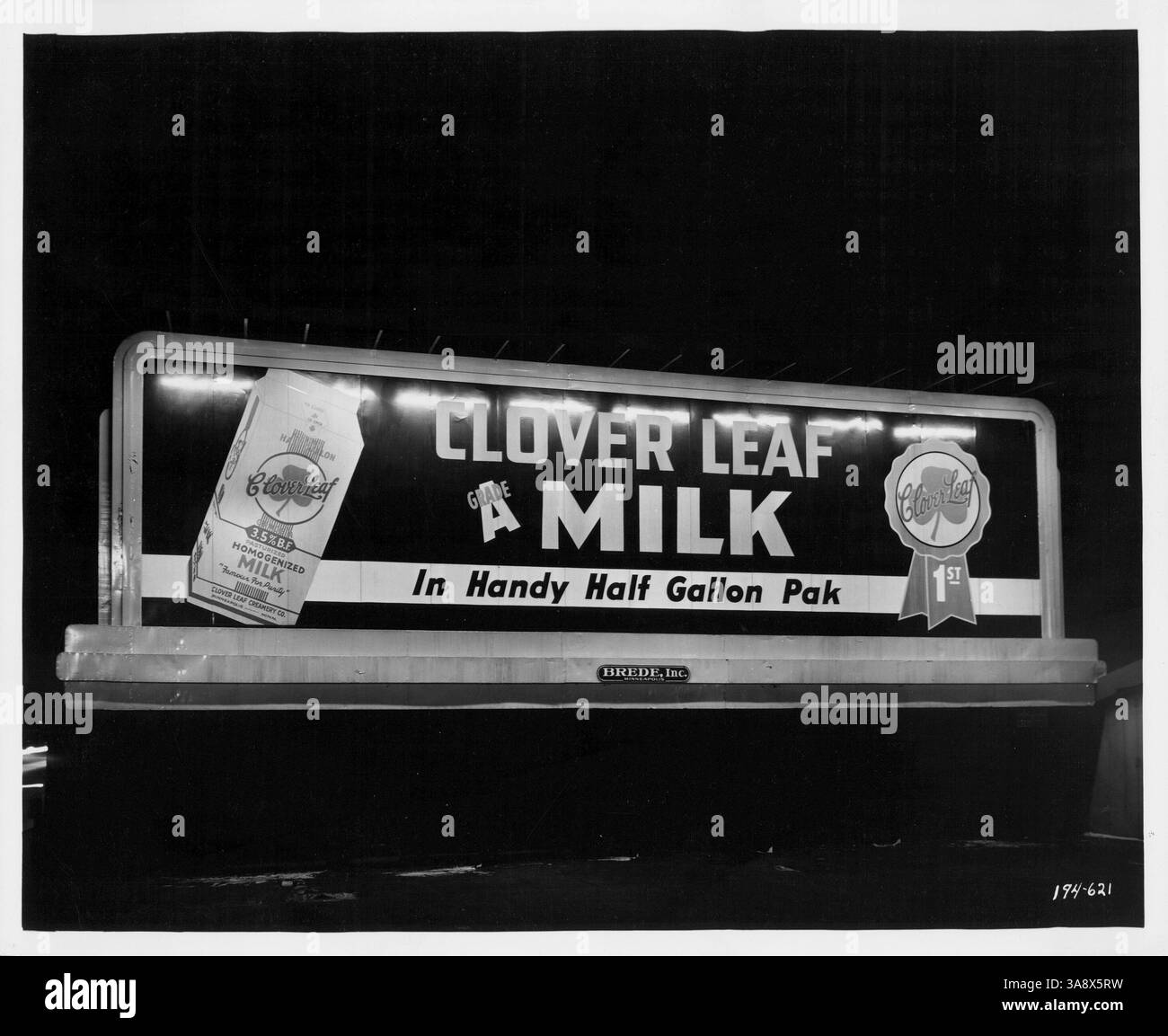 This document captures a billboard advertisement for Clover Leaf Milk ...