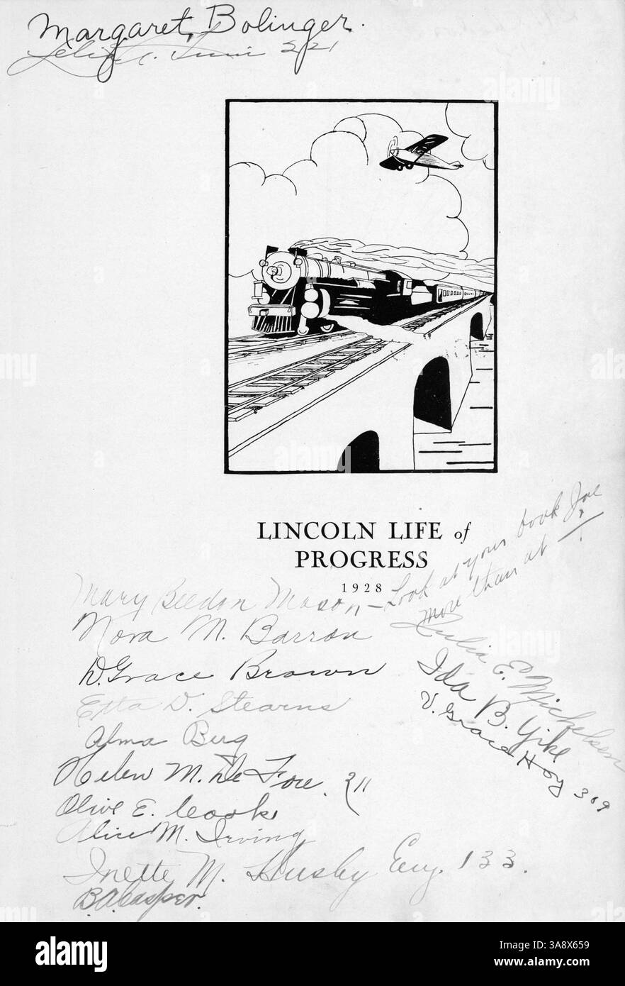 The 1928 'Lincoln Life of Progress' yearbook from Lincoln Jr. High ...