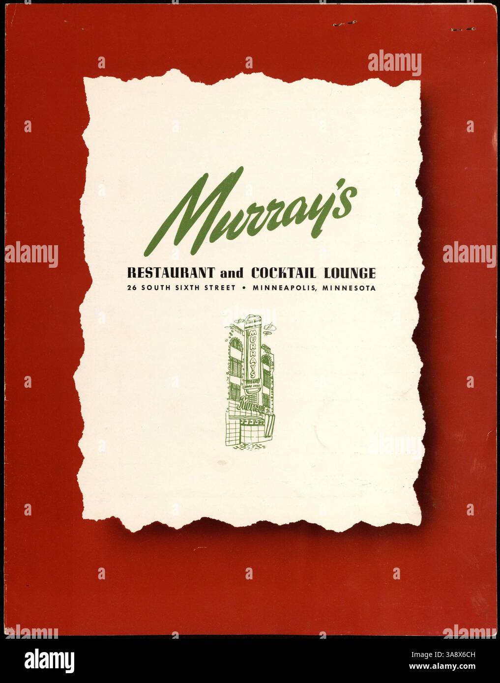 This menu from Murray’s restaurant features bi-fold cardstock with ...