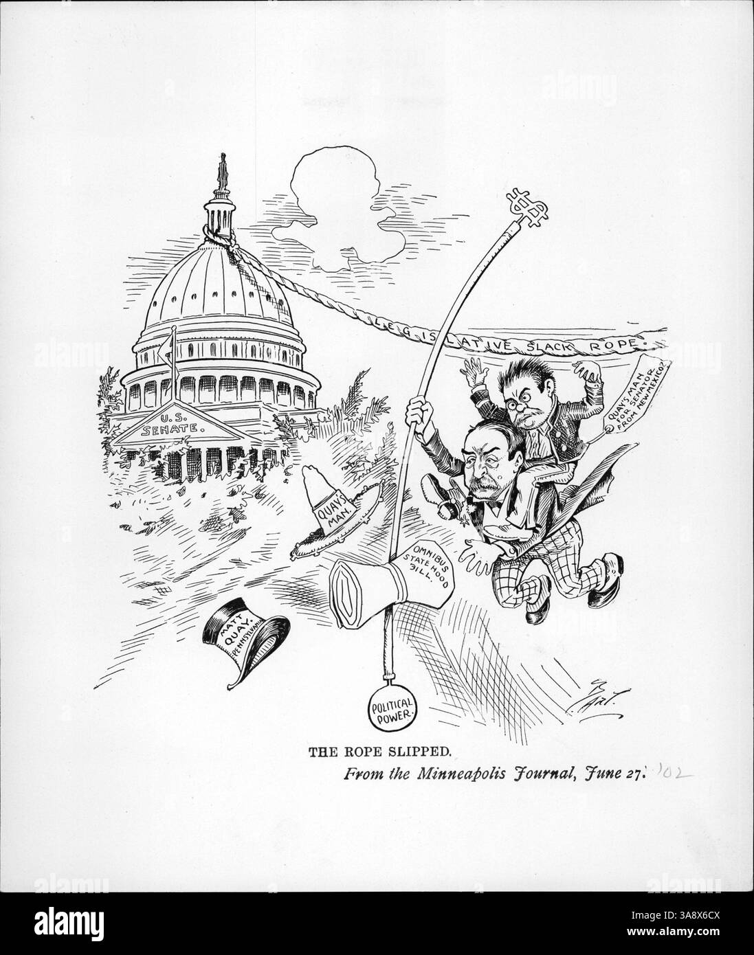 This image depicts Matt Quay, a Pennsylvania political boss, and his ...