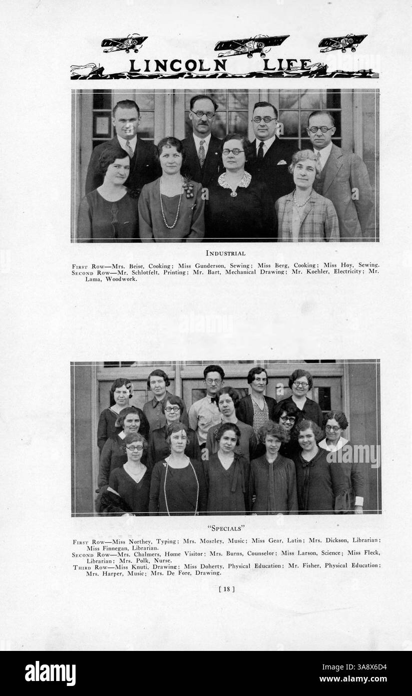 The 1928 'Lincoln Life of Progress' yearbook from Lincoln Jr. High ...