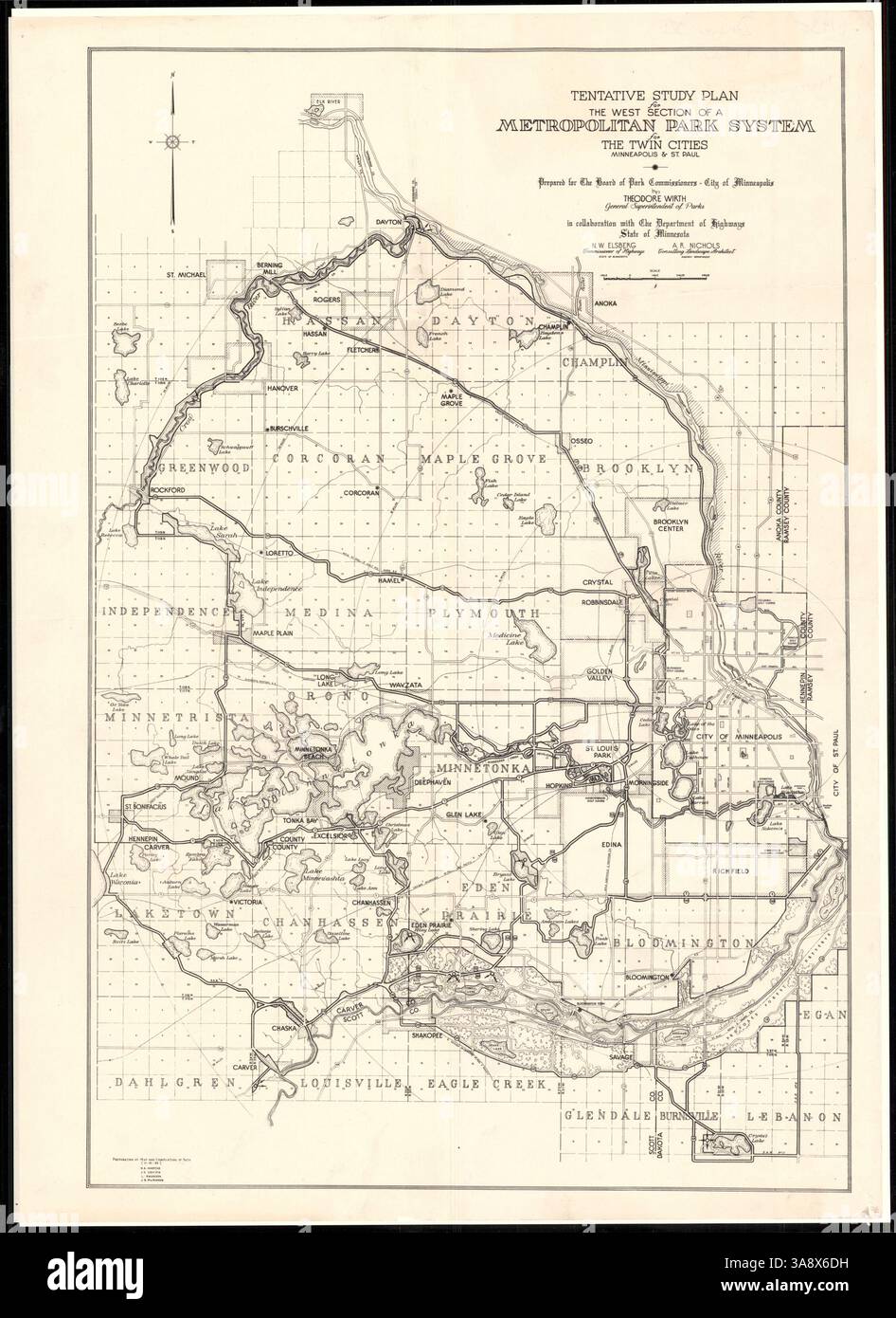 This map outlines a study plan for the development of parks in the ...
