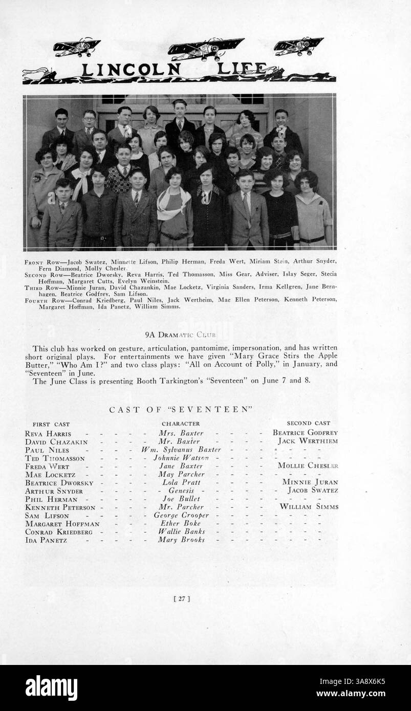 The 'Lincoln Life of Progress' yearbook from 1928 documents the ...