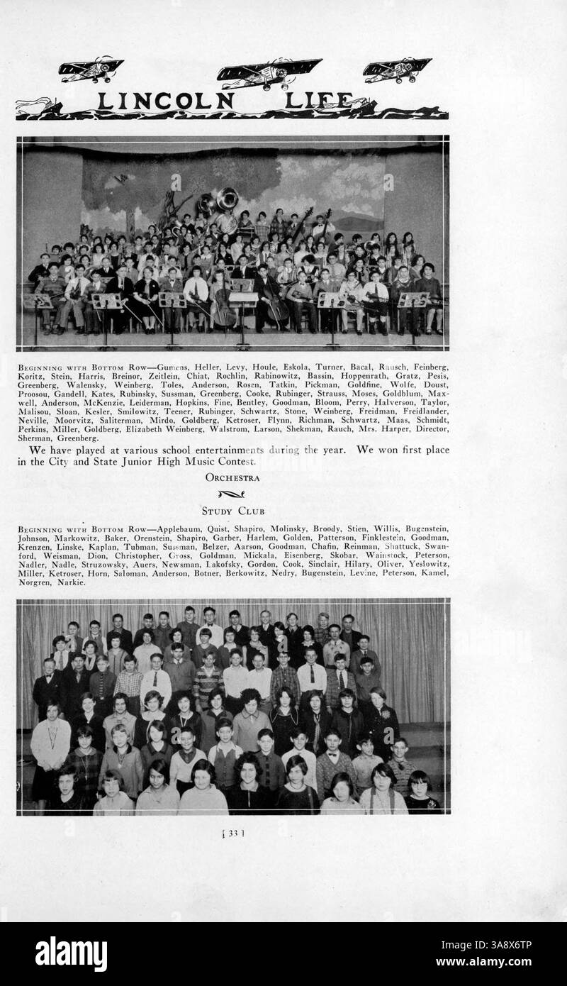 The 1928 'Lincoln Life of Progress' yearbook documents students ...