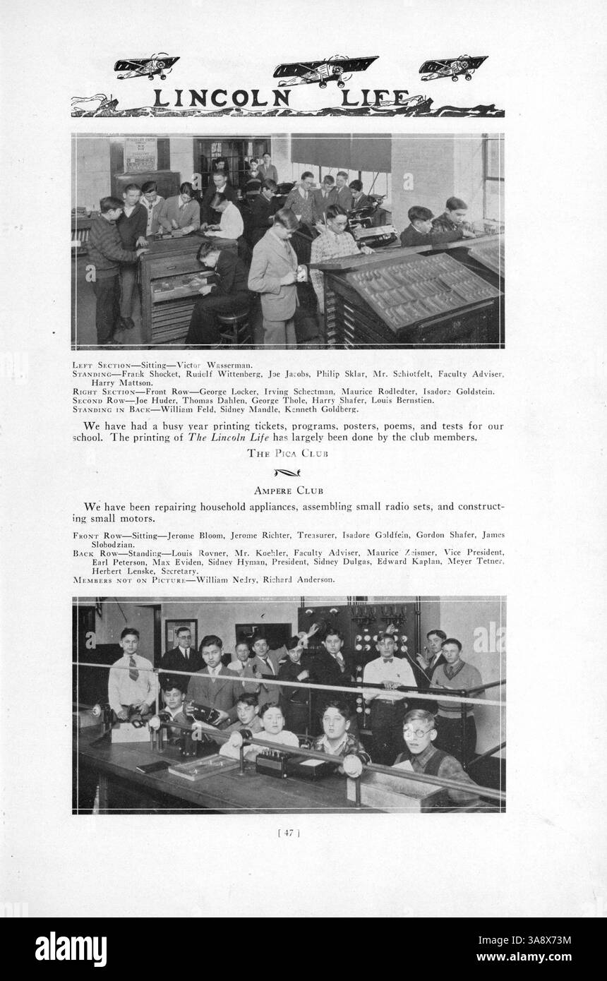 The 1928 'Lincoln Life of Progress' yearbook from Lincoln Jr. High ...