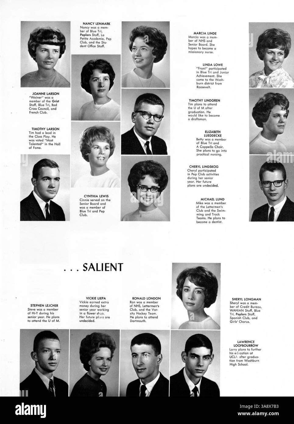 The 1963 'Wahian' yearbook from Washburn High School highlights ...