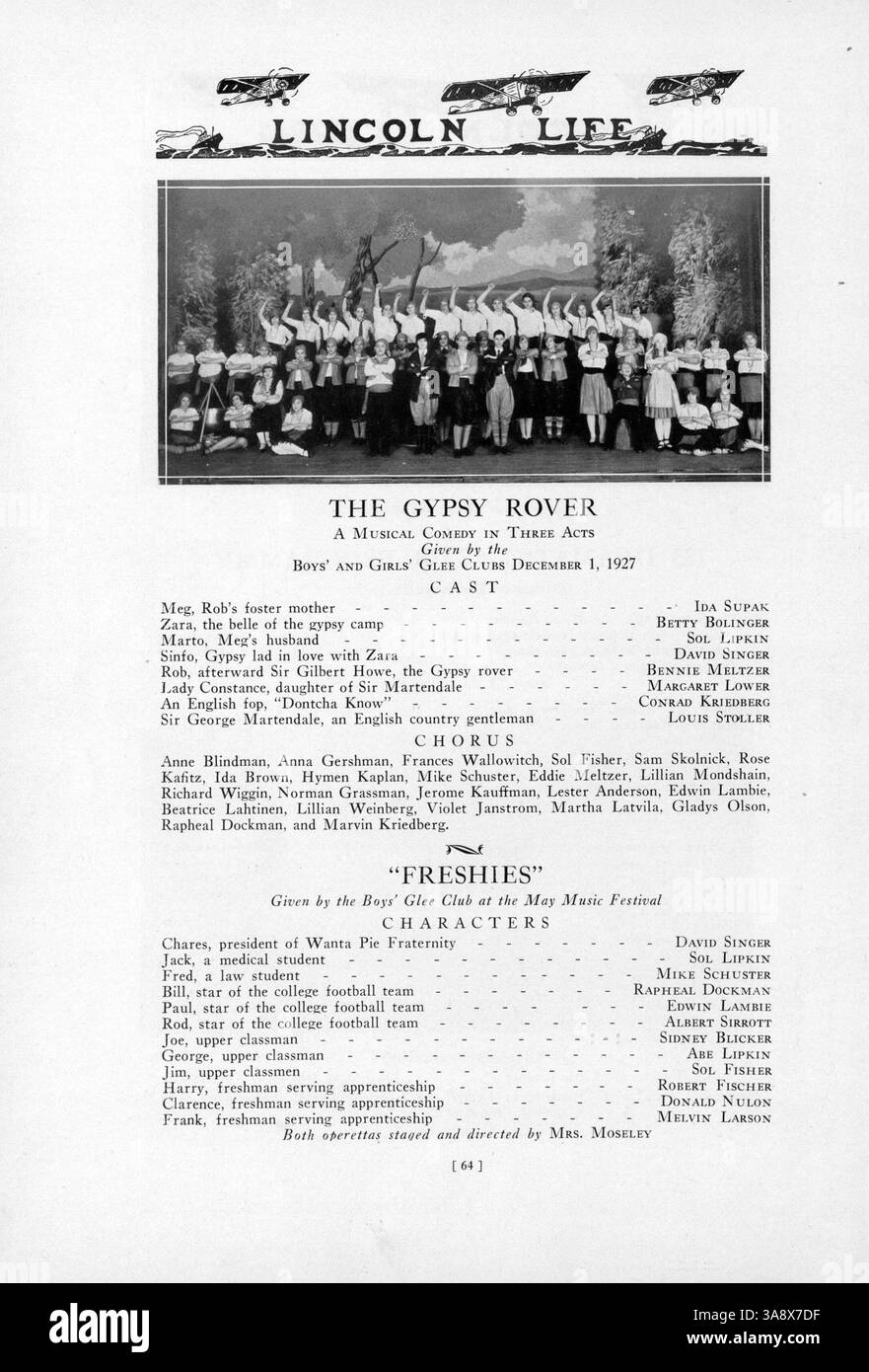 The 'Lincoln Life of Progress' yearbook from 1928 highlights key events ...