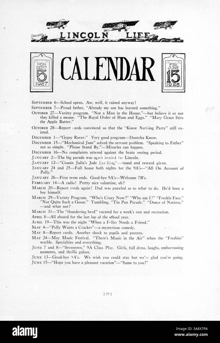 The 1928 'Lincoln Life of Progress' yearbook reflects the 1927-1928 ...