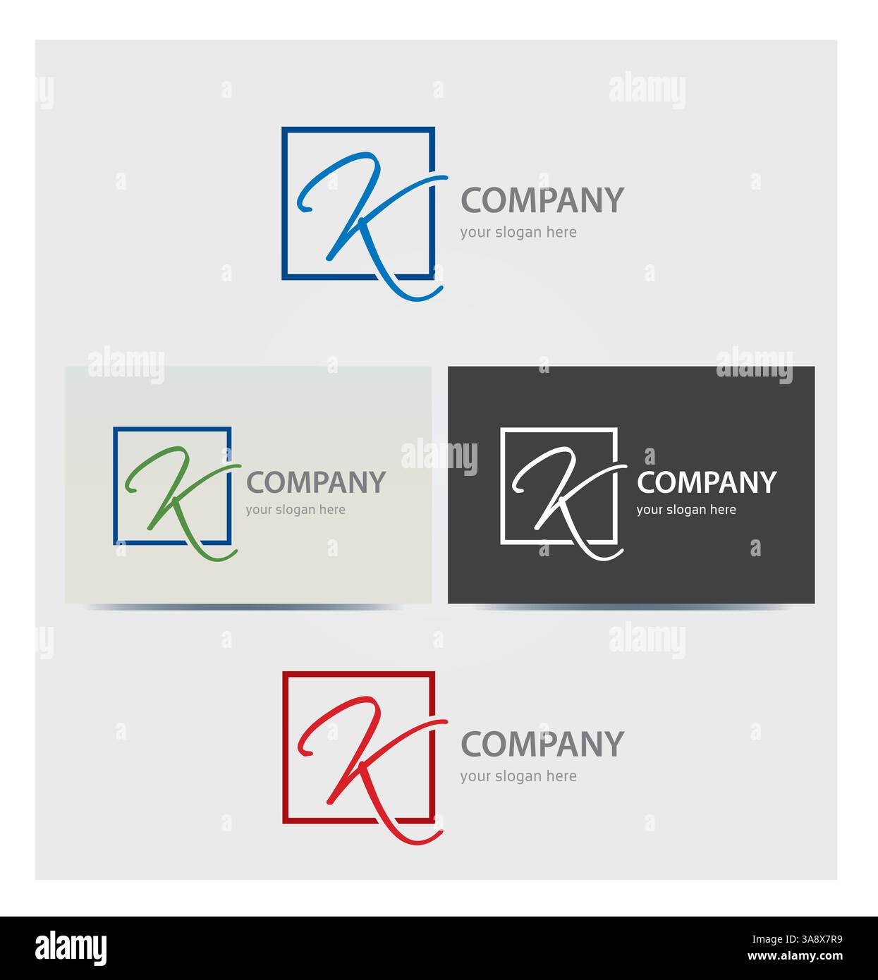 Letter K Icon Monogram, Logo for Corporate Business, Card Mock up in ...
