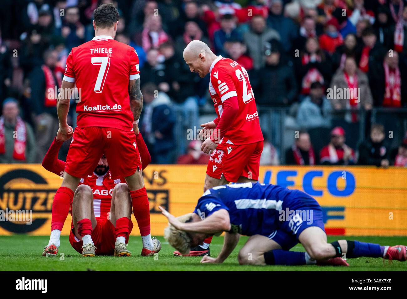 29 March 2025, Brandenburg, Cottbus: Soccer: 3rd division, Energie ...