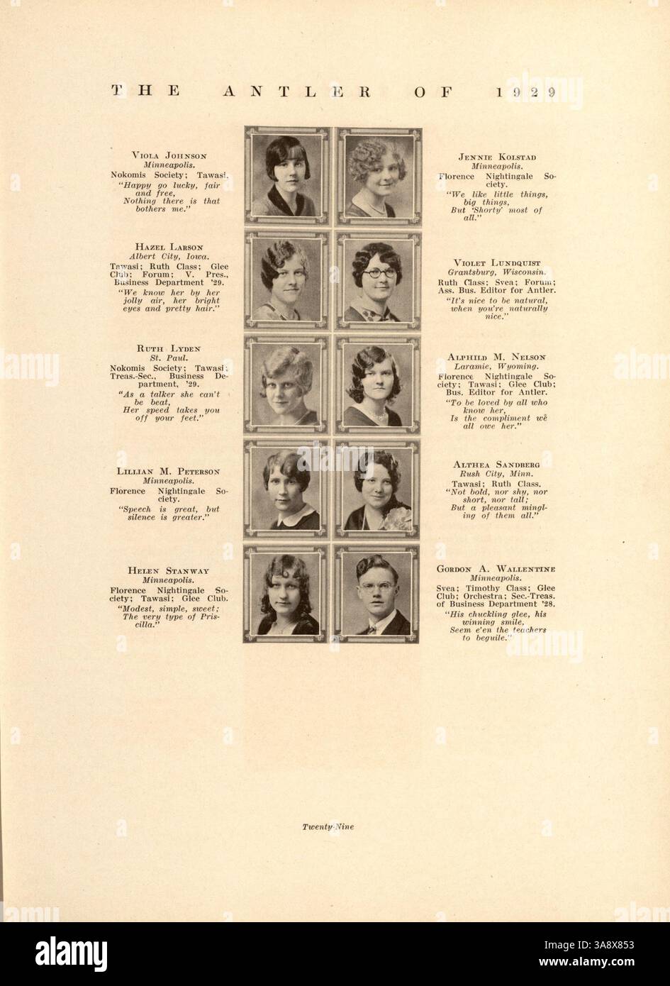 This 1929 Antler yearbook documents the students, teachers, clubs ...