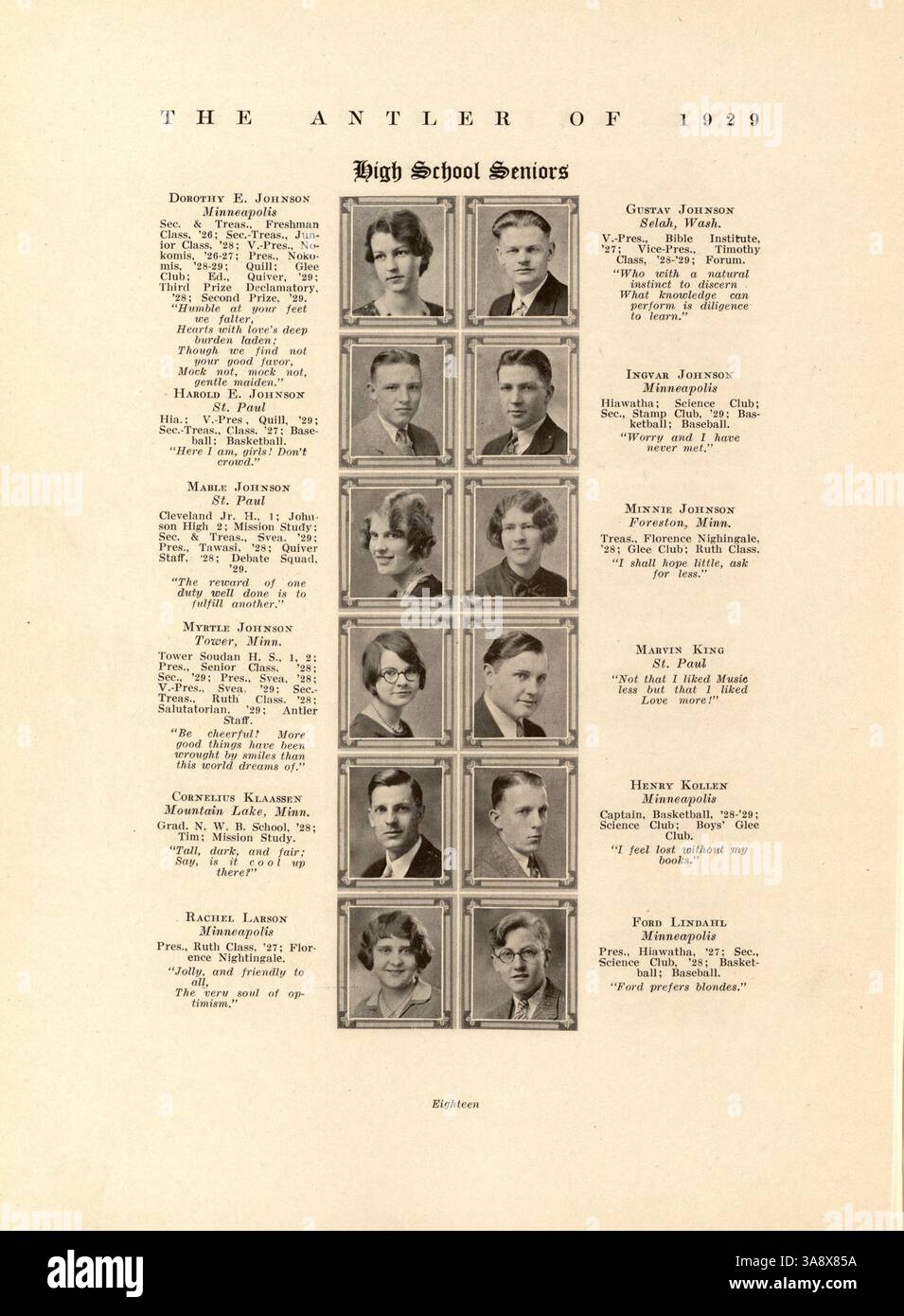 The 1929 edition of Minnehaha Academy's Antler yearbook documents key moments from the 1928-1929 ...