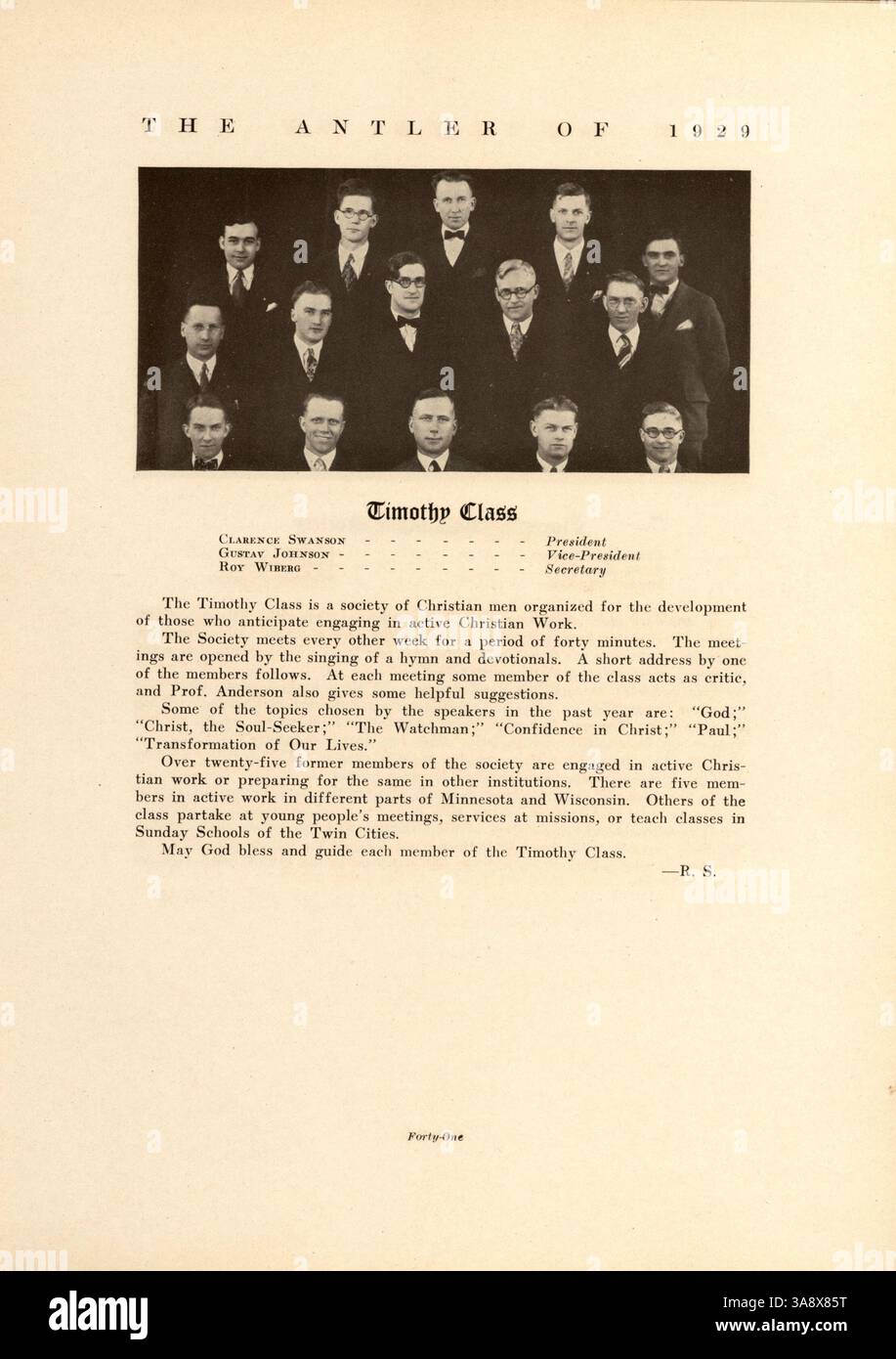 The antler yearbook of 1929 from minnehaha academy documents the hi-res stock photography and ...