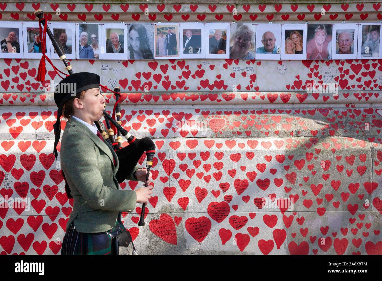 London, UK. 29th Mar, 2024. At the National Covid Memorial Wall a ...