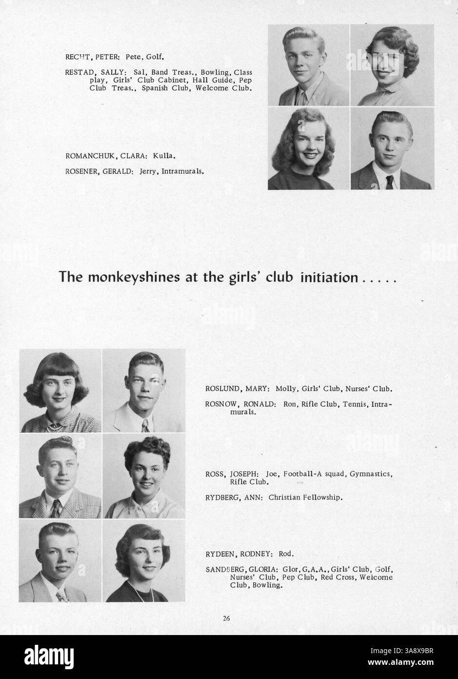 The 1953 Robbinsdale High School yearbook, The Robin, features student ...