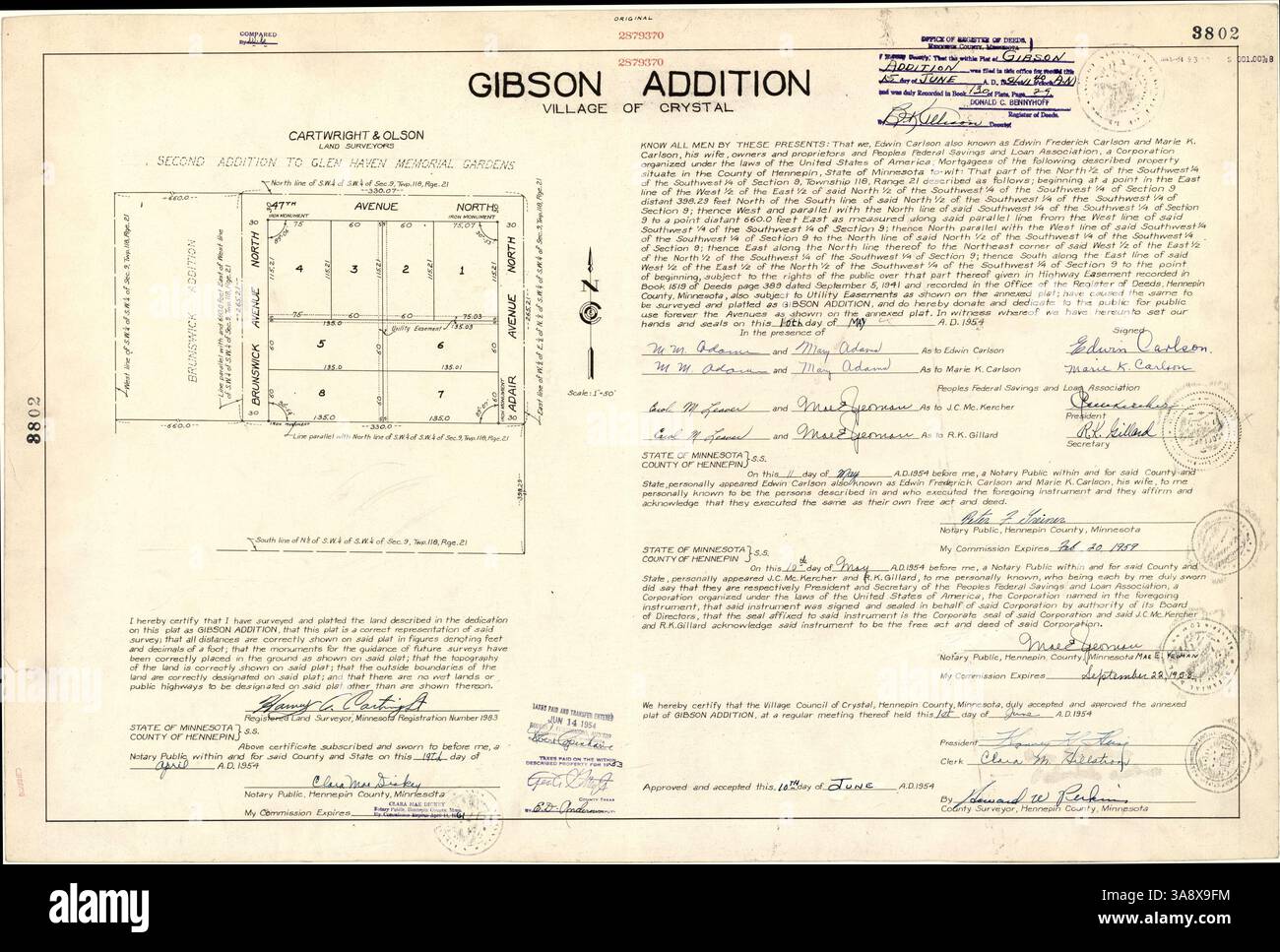Gibson Addition refers to a land development area recorded in Hennepin ...