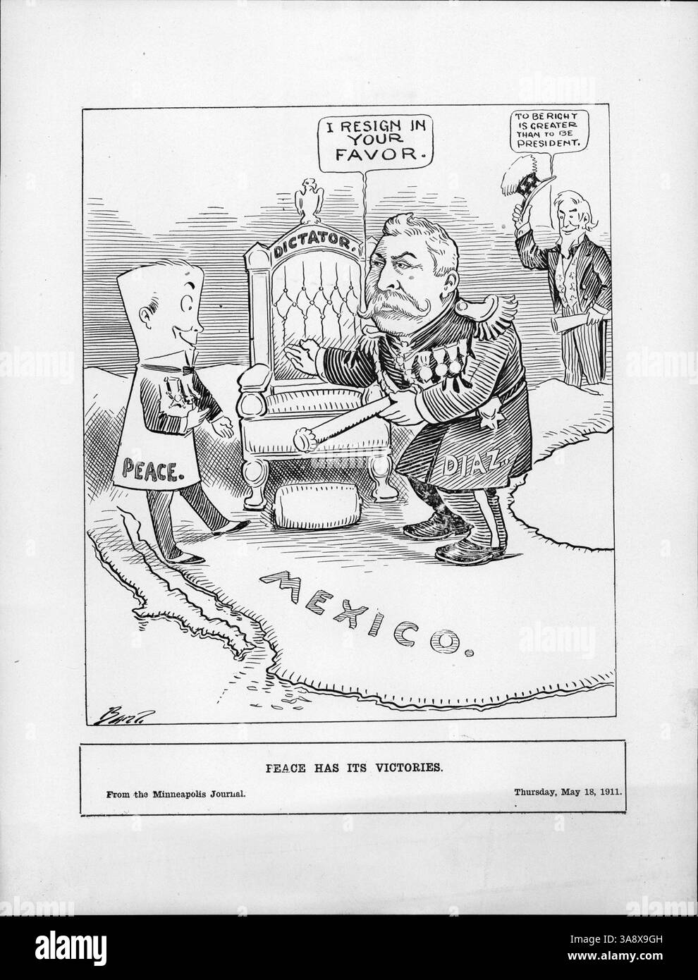 This political cartoon illustrates mexican president porfirio di hi-res ...