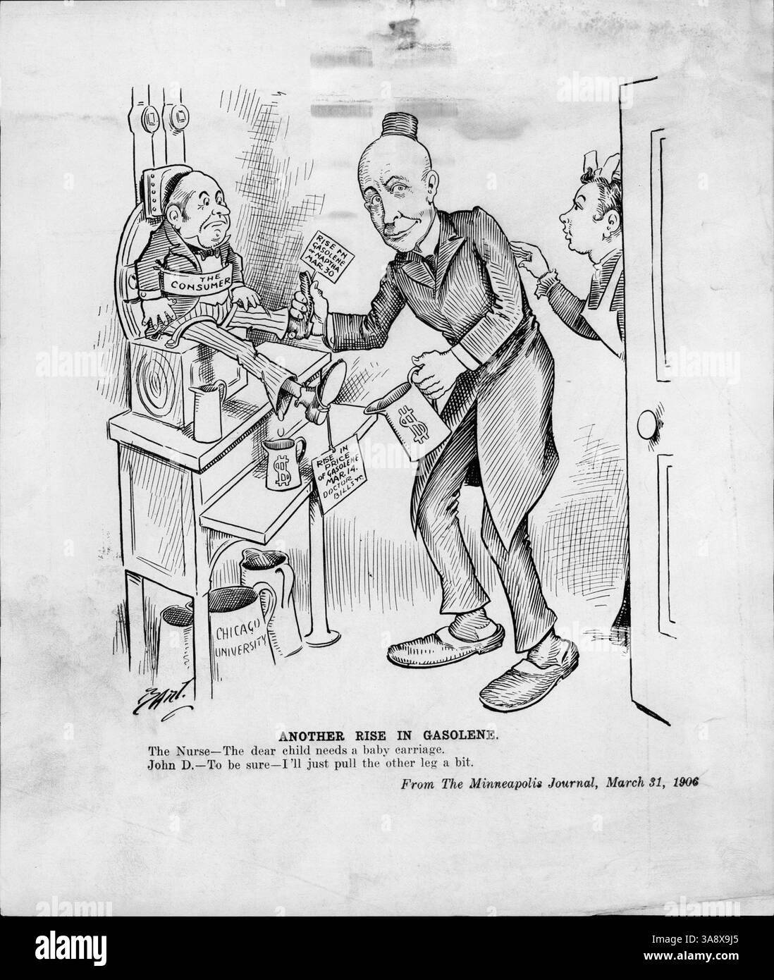 This political cartoon shows John D. Rockefeller, the oil magnate ...