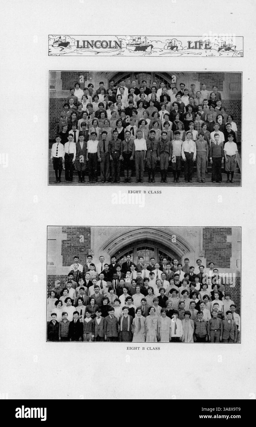 The 1927 Lincoln Jr. High Yearbook features portraits of students and ...