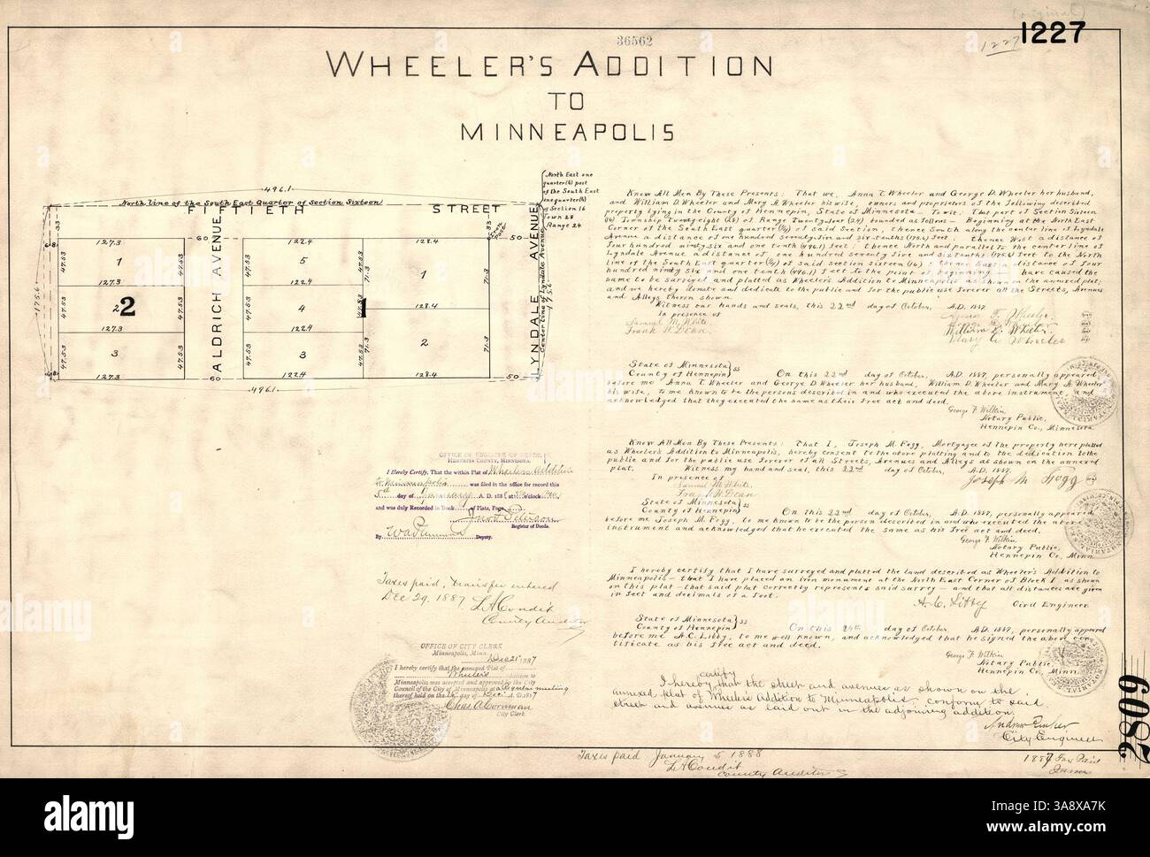 Wheeler's Addition to Minneapolis provides detailed mapping and ...