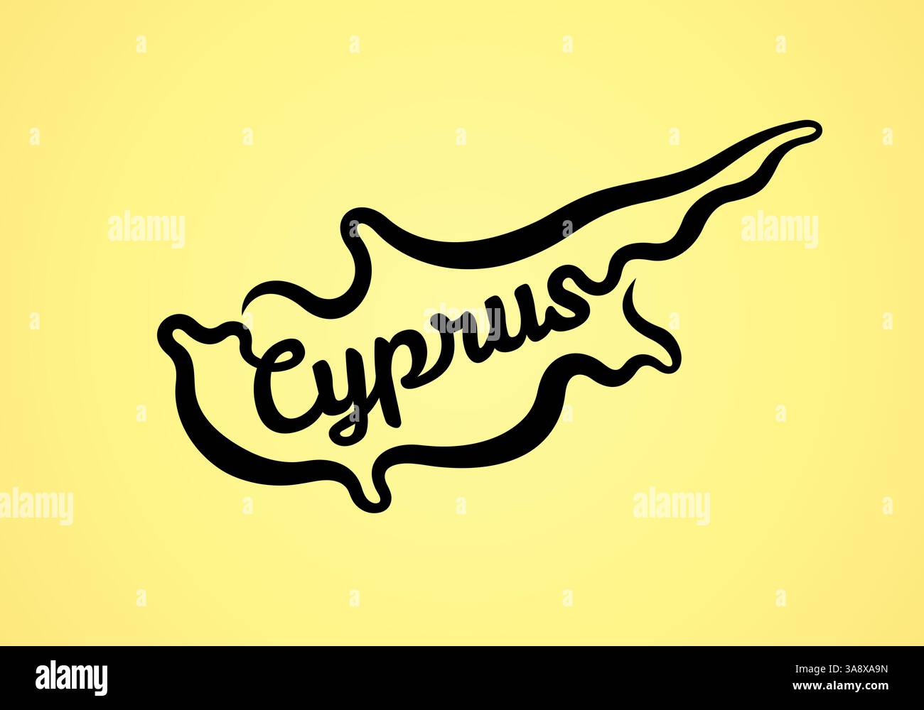 Map of Cyprus - shape and name in one line Stock Vector Image & Art - Alamy