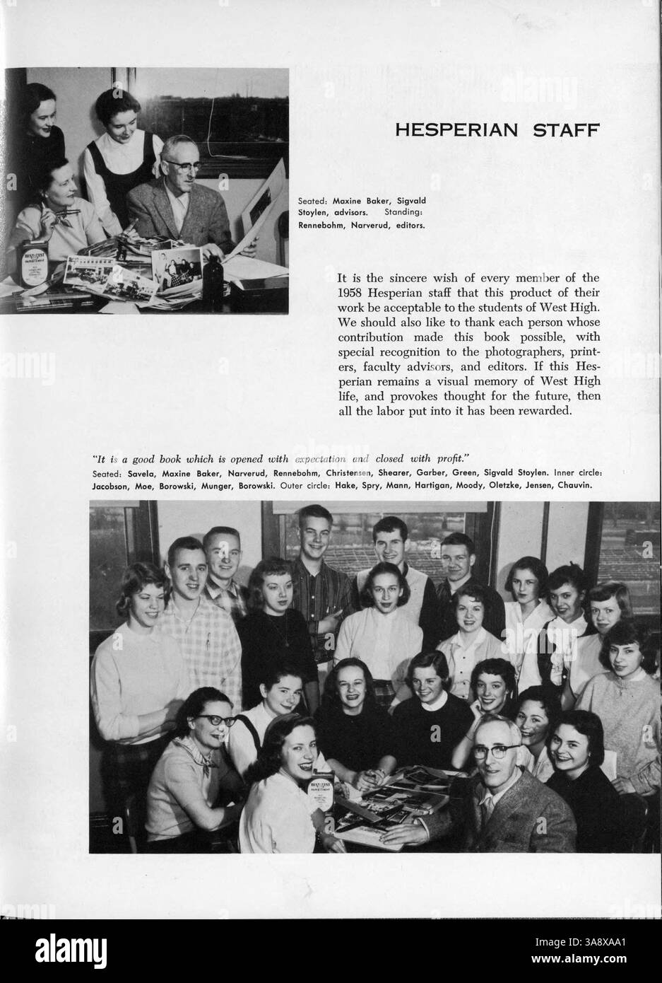 The 1958 Hesperian yearbook highlights West High School’s student body ...