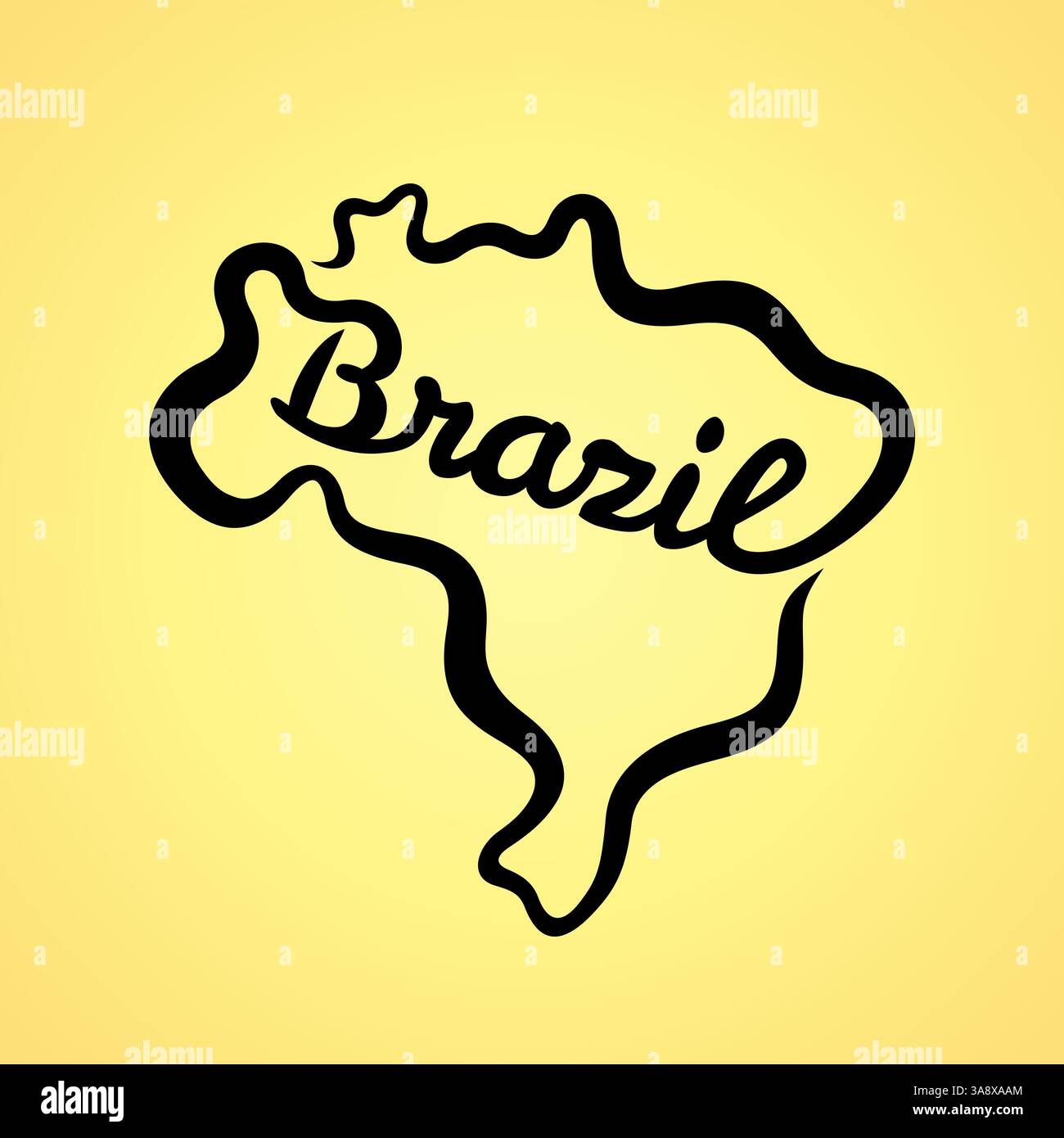 Map of Brazil - shape and name in one line Stock Vector Image & Art - Alamy