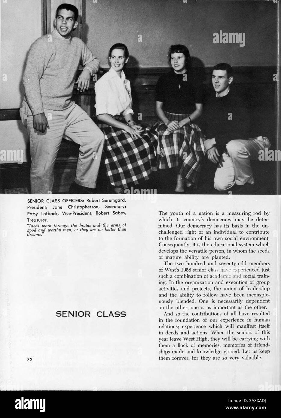 The 1958 edition of the West High yearbook, 'Hesperian', features ...