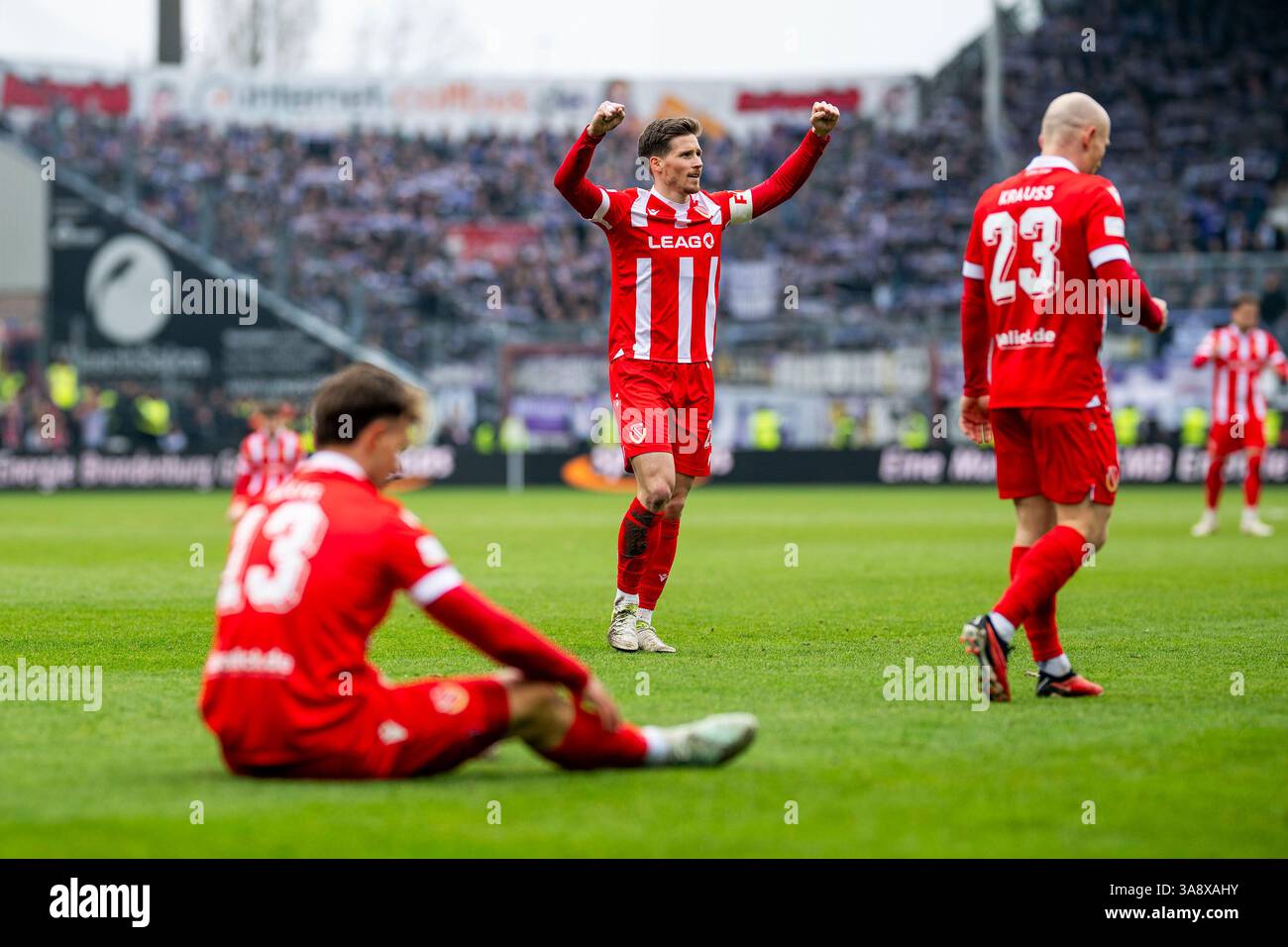 Cottbus, Germany. 29th Mar, 2025. Soccer: 3rd division, Energie Cottbus ...