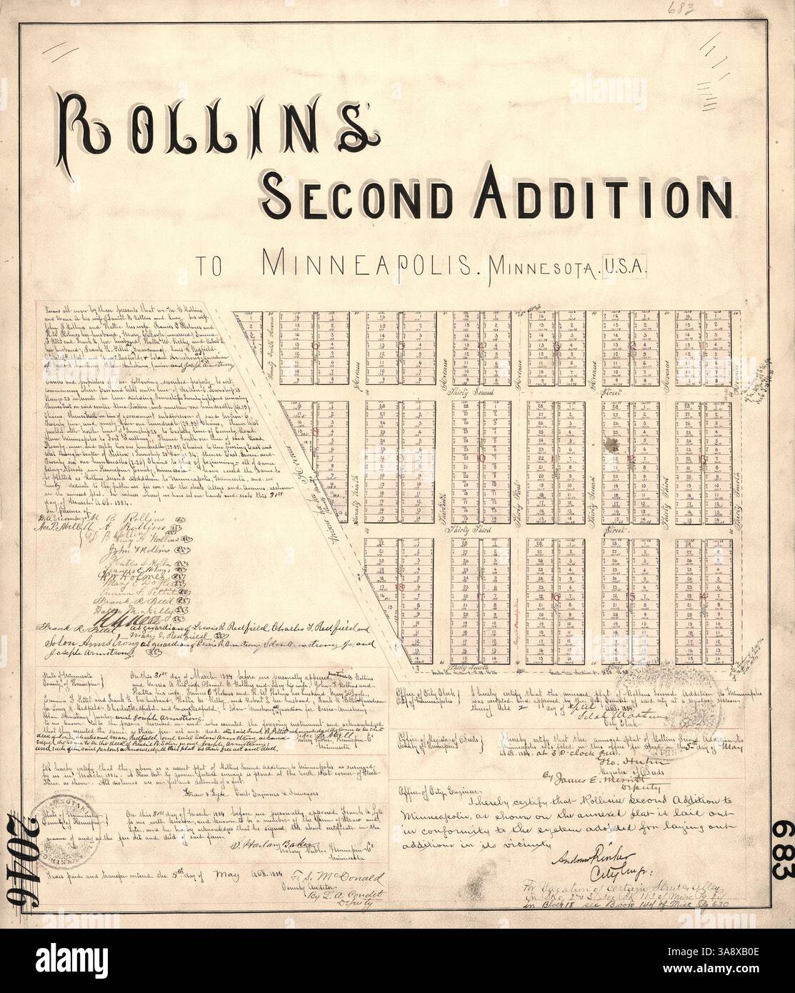 Rollins' Second Addition to Minneapolis is a documented area in the ...